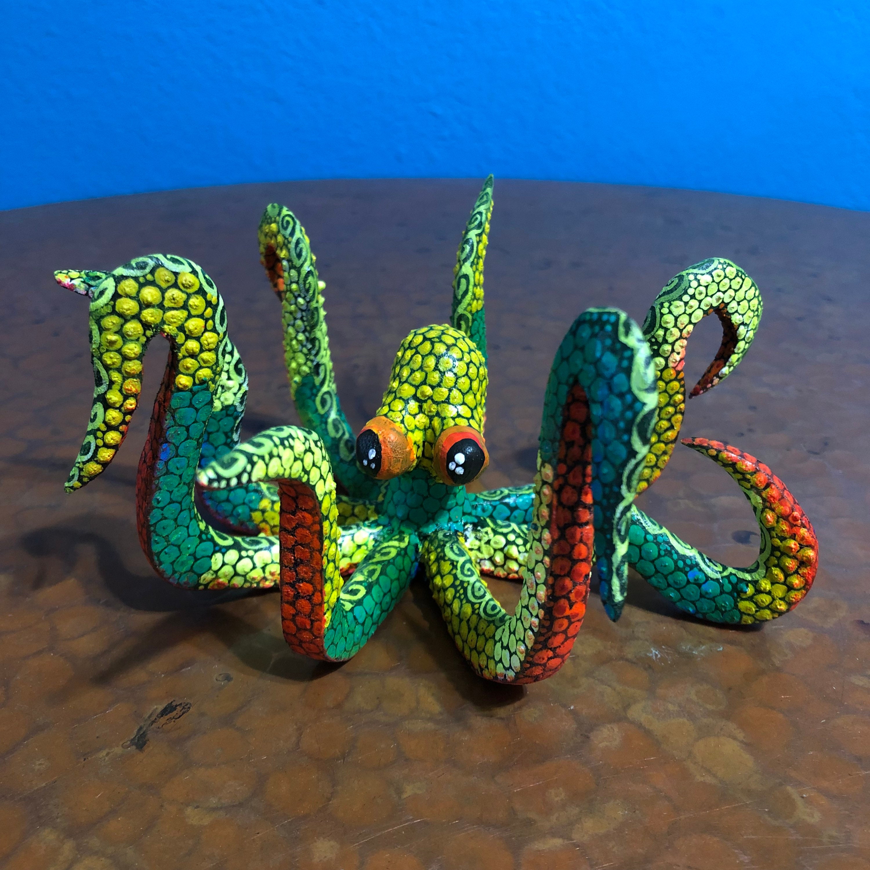 Alebrije Octopus Wood Carving by Esperanza Martinez from Oaxaca, Mexico.