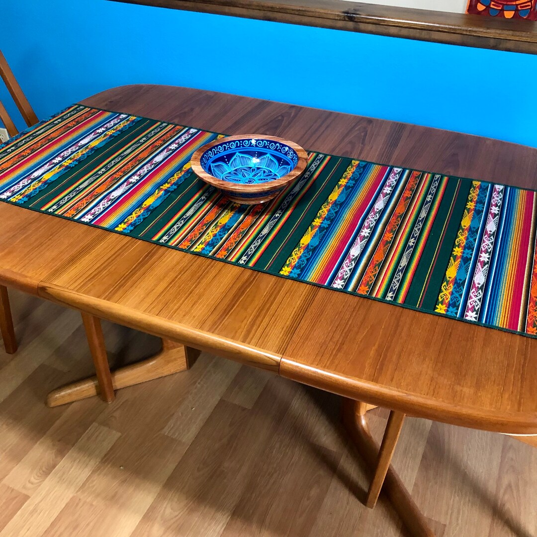 Woven Cotton Table Runner From Otavalo, Ecuador 64 X 20 - Etsy