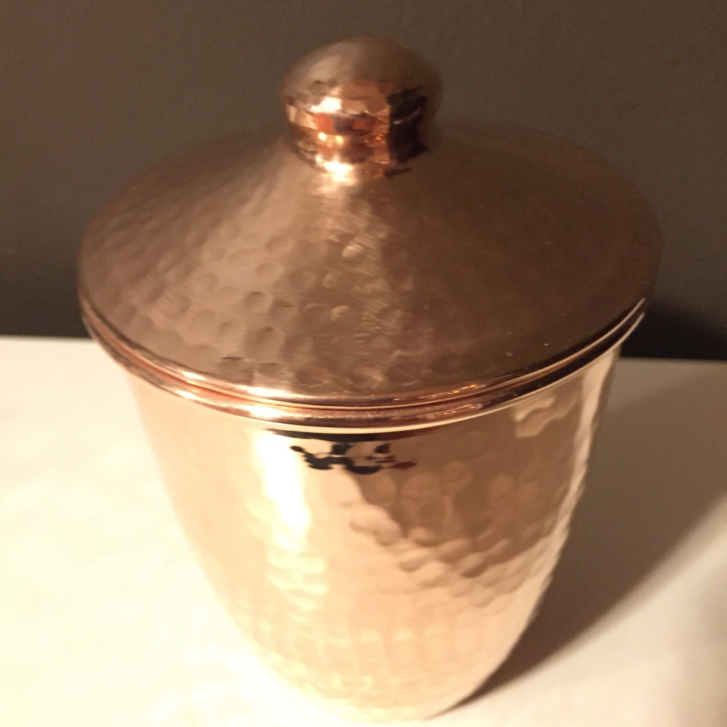 Hammered Copper Canister with Lid (4x6)