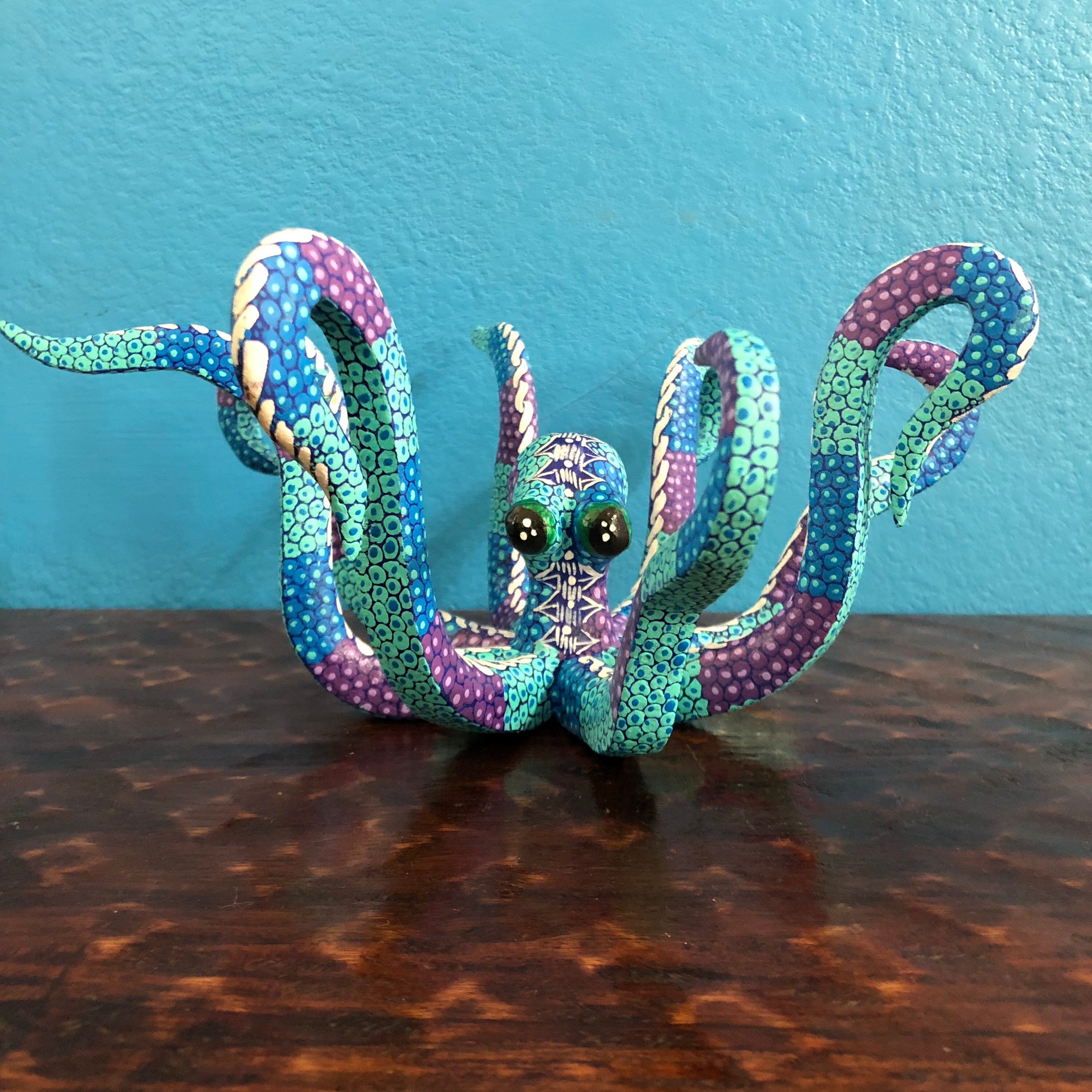 Alebrije Octopus Wood Carving by Esperanza Martinez from Oaxaca, Mexico.