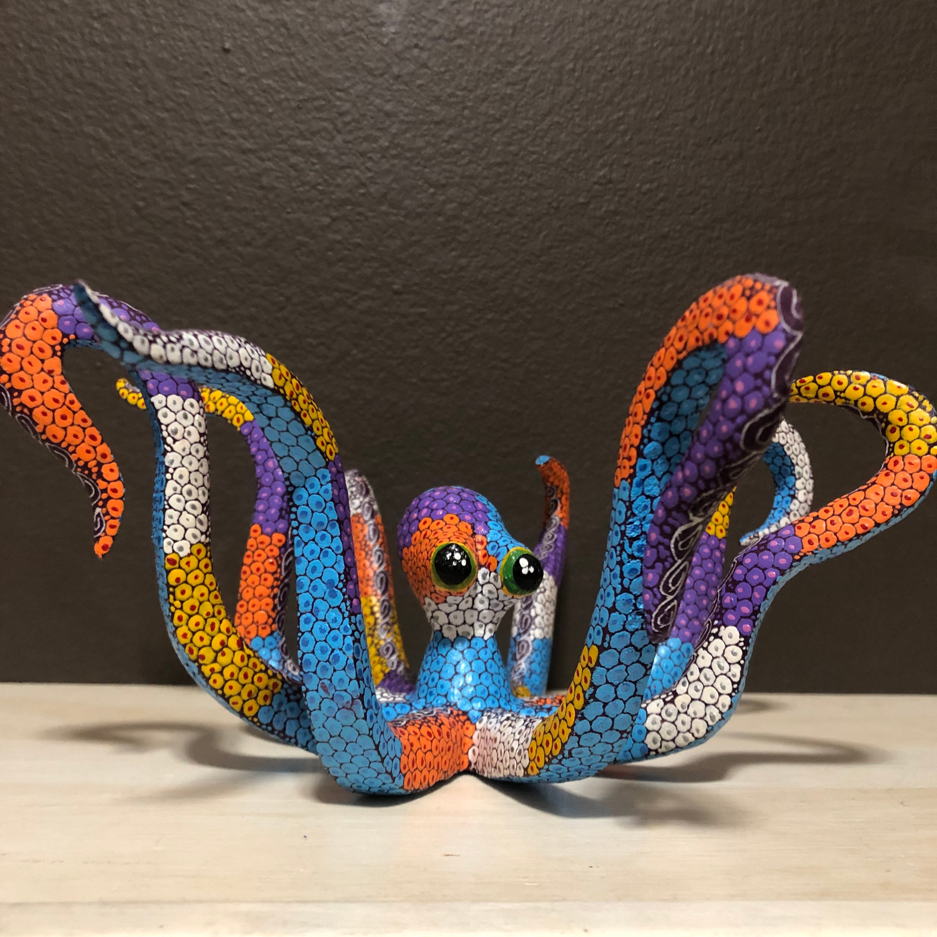 Alebrije Octopus Wood Carving by Esperanza Martinez from Oaxaca, Mexico.