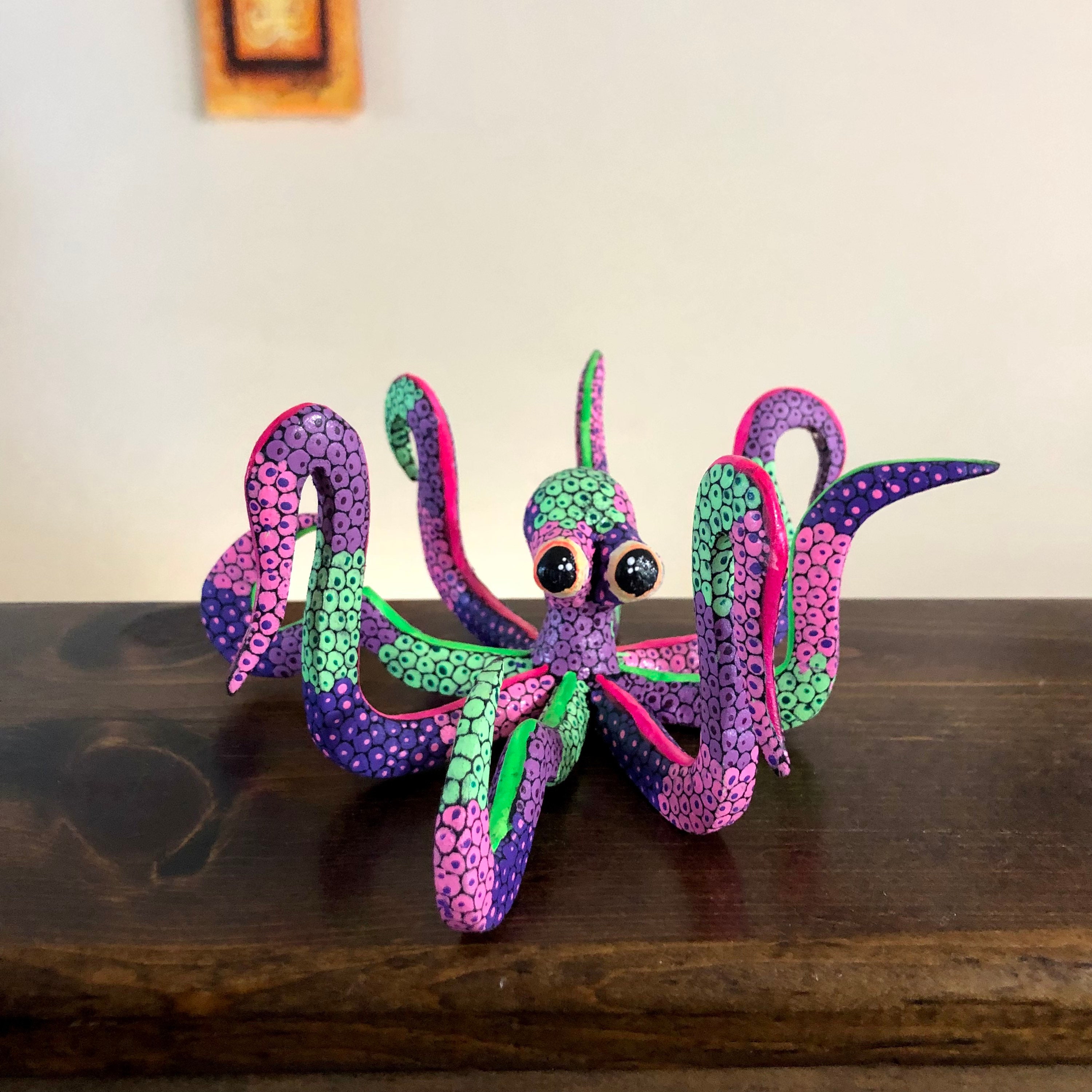 Alebrije Octopus Wood Carving by Esperanza Martinez from Oaxaca, Mexico.