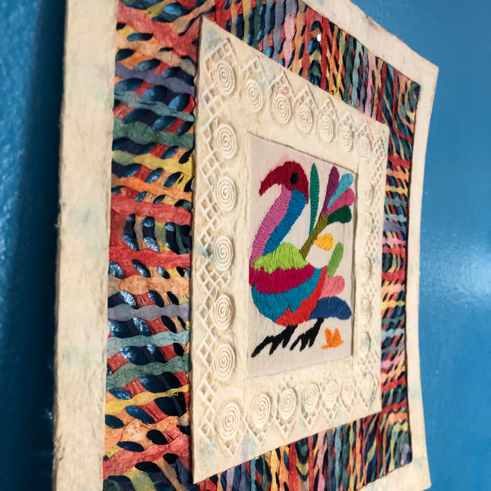 Amate Bark Paper Wall Art With Otomí Embroidered Designs 11 - Etsy