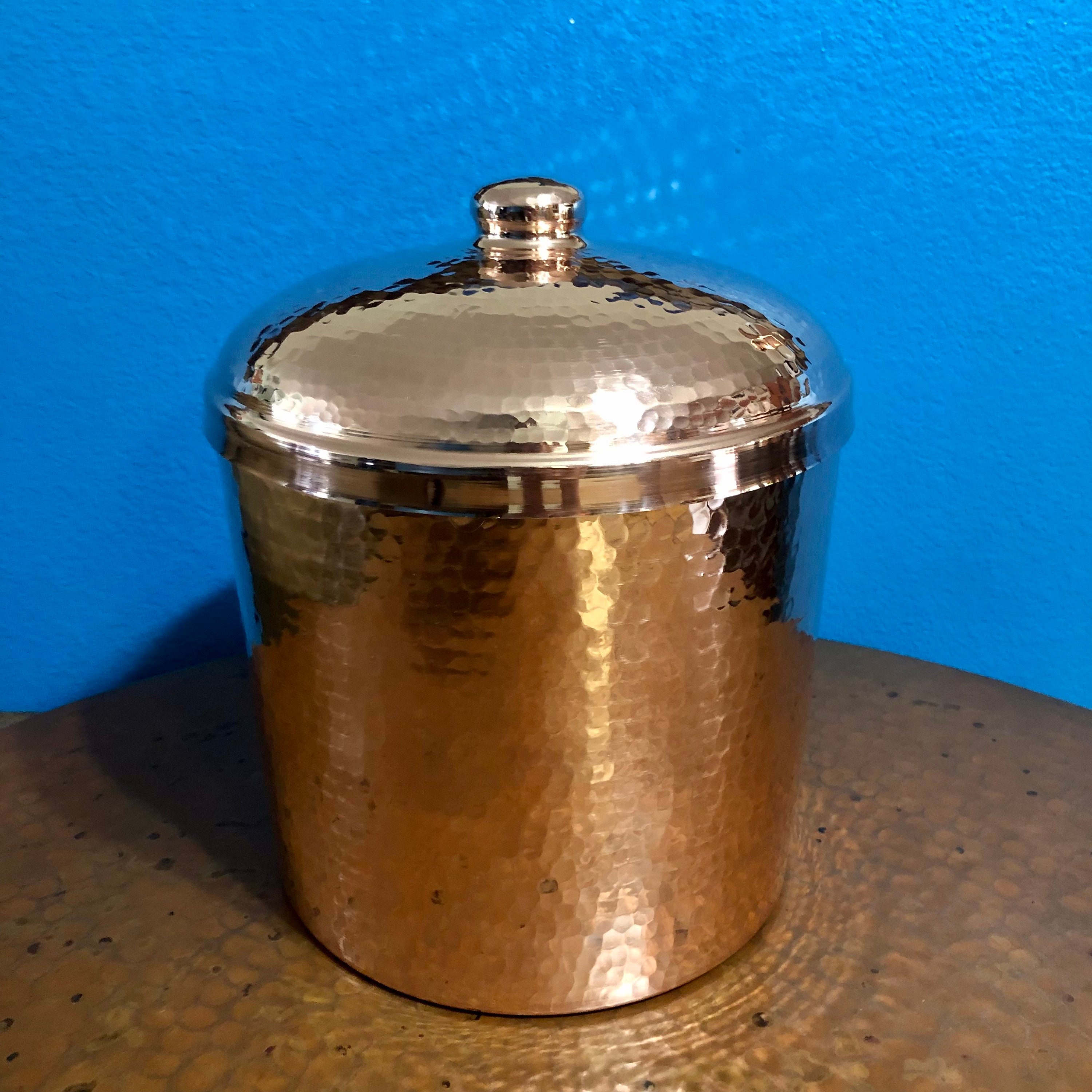 Hammered Copper Canister 7 7/8” x 9 1/2” (w x h)