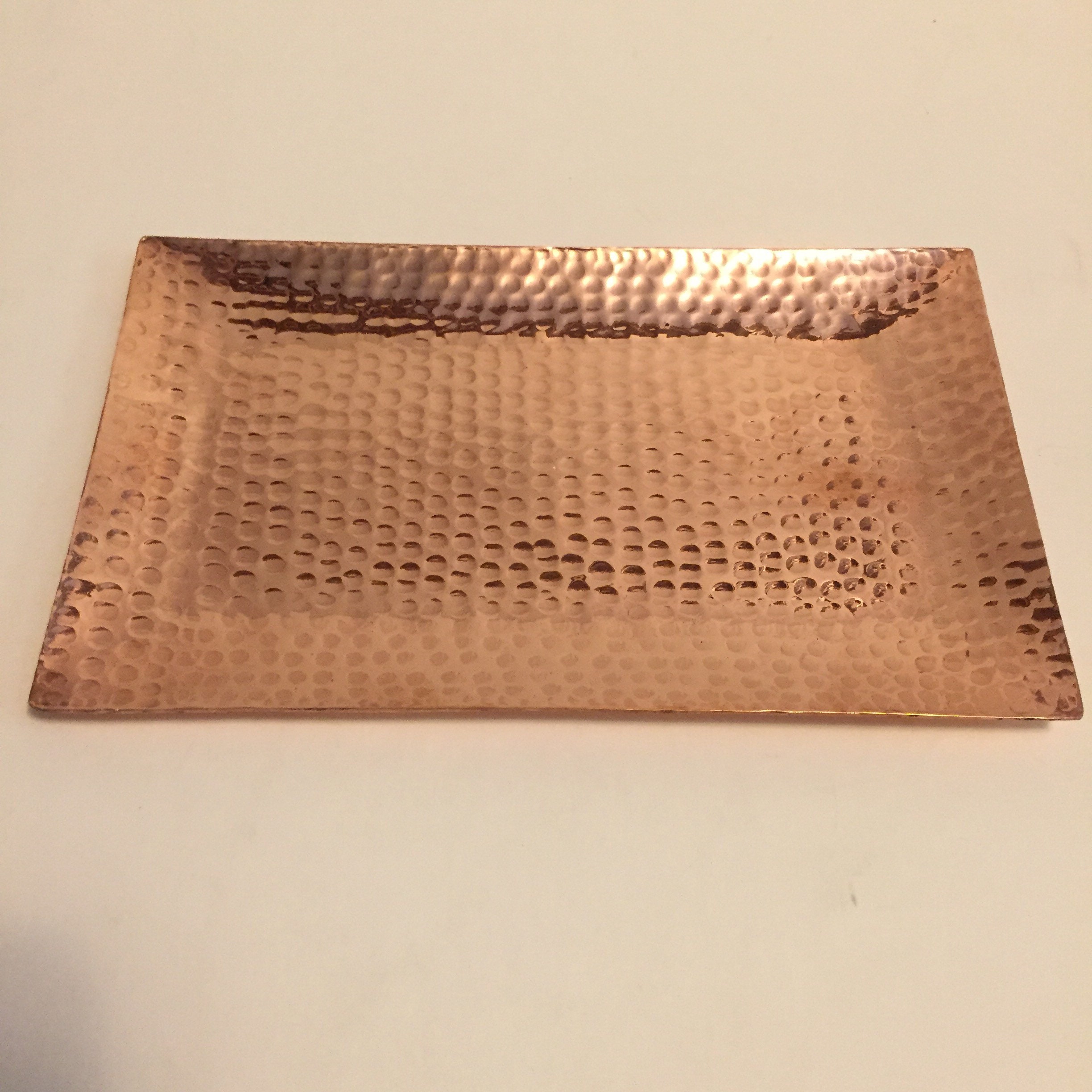 Pure Hammered Copper Valet Tray - 8 x 5