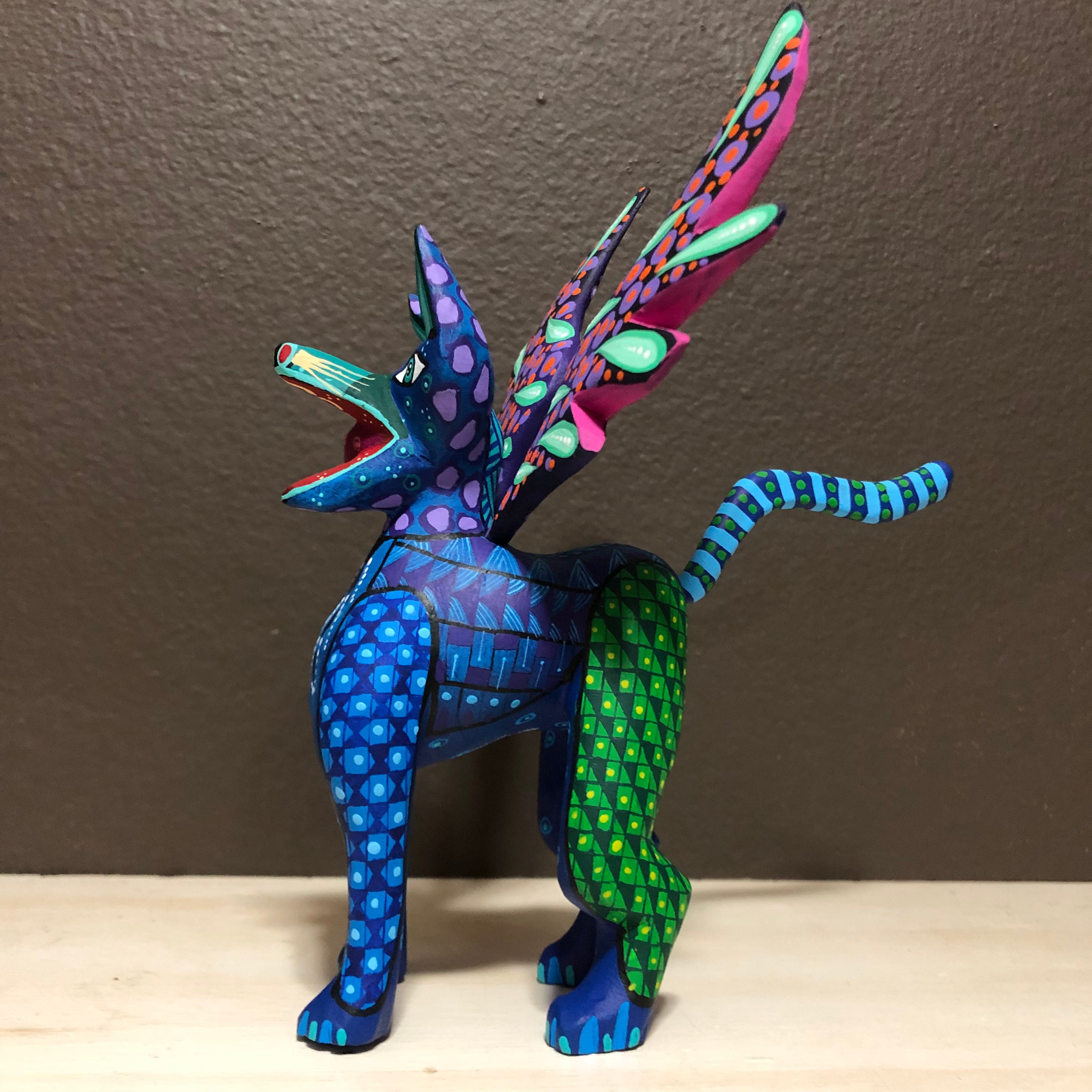 Alebrije Spirit Dog Handcrafted Wood Carving by Zeny Fuentes & Reyna ...
