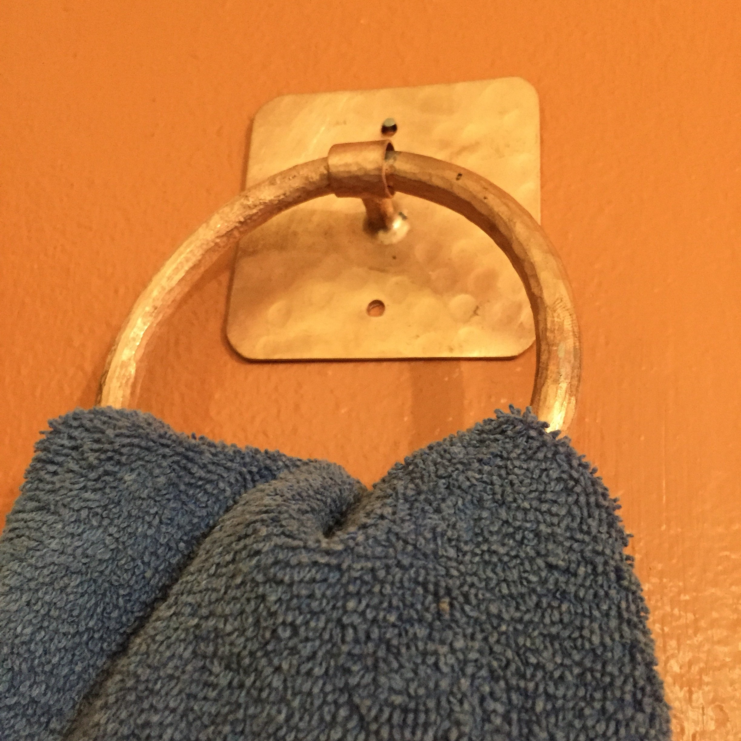 Handcrafted Hammered Copper Towel Ring / Towel Rack