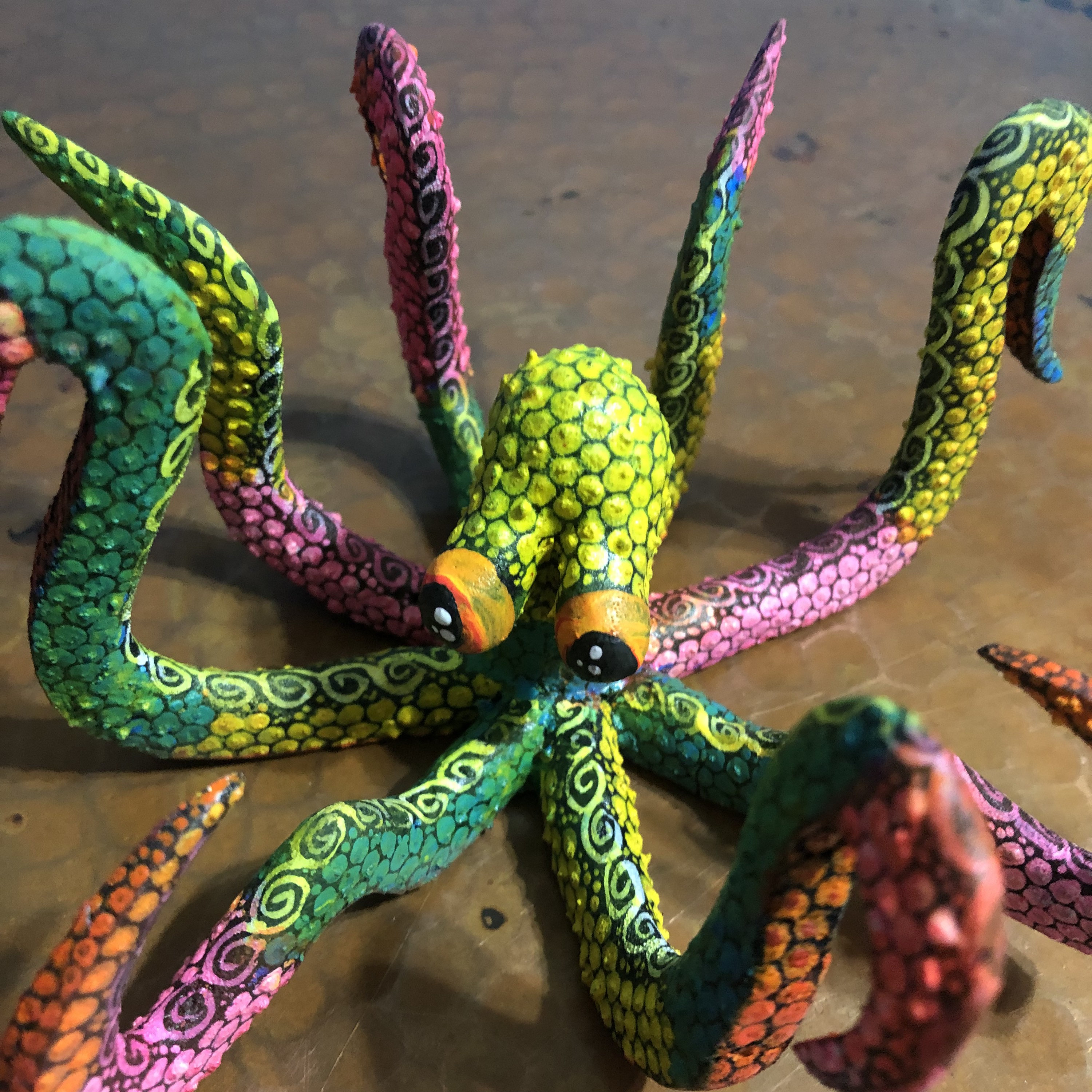 Alebrije Octopus Wood Carving by Esperanza Martinez from Oaxaca, Mexico.