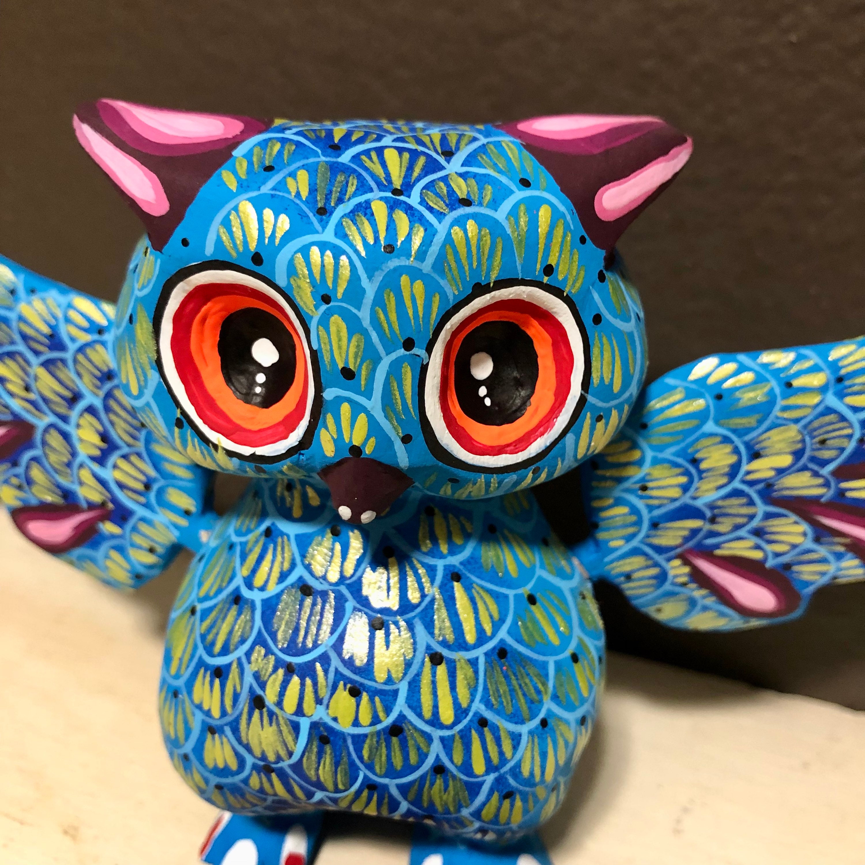 Alebrije Owl Handcrafted Wood Carving by Zeny Fuentes & Reyna Piña from ...