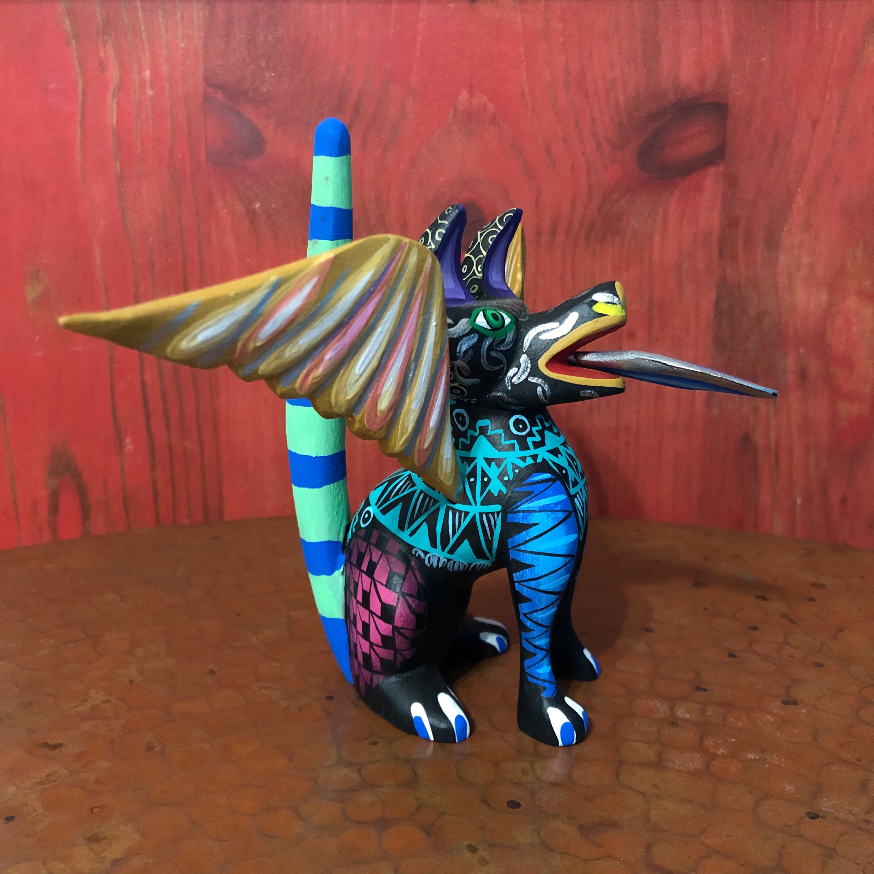 Alebrije Spirit Dog Handcrafted Wood Carving by Zeny Fuentes & Reyna ...