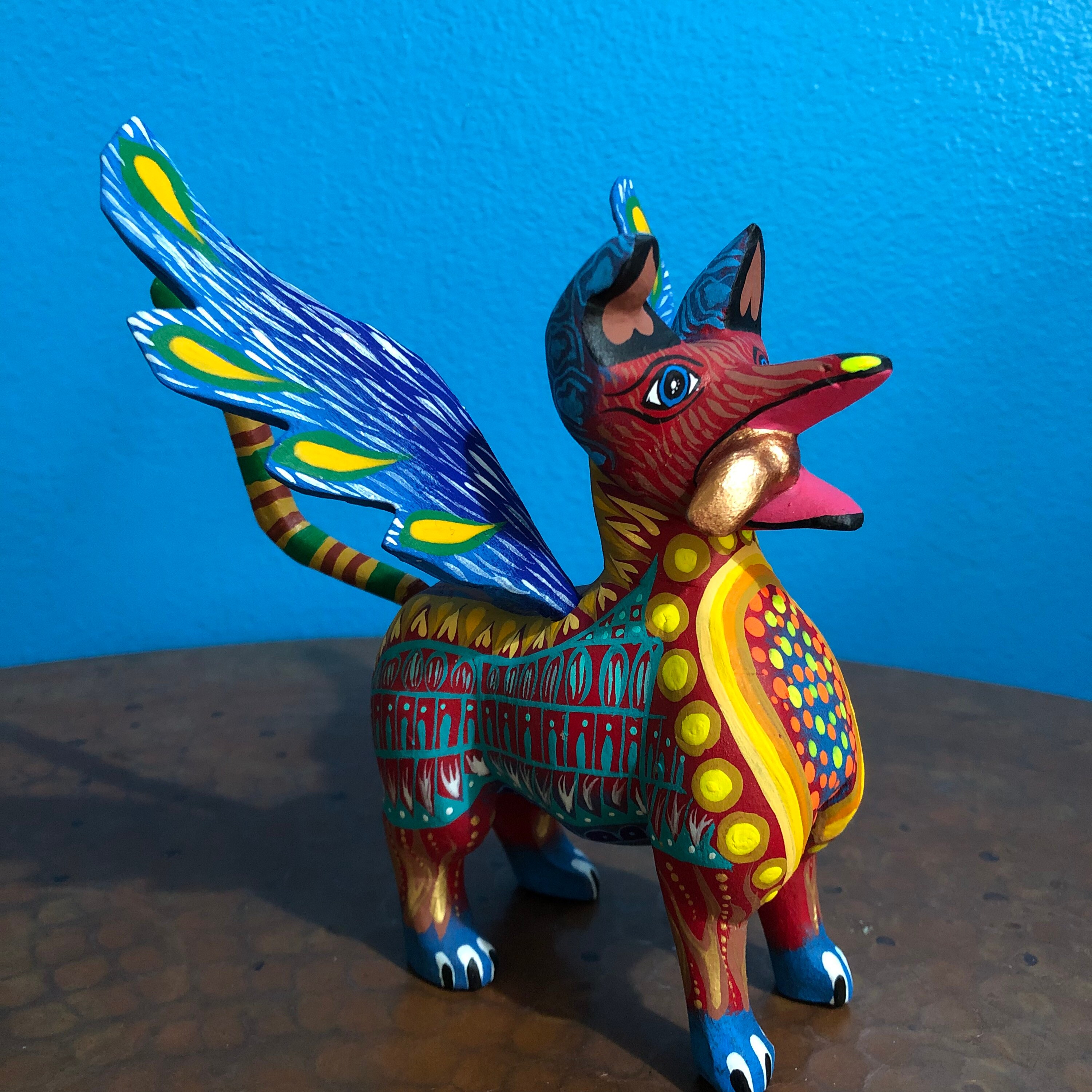 Alebrije Spirit Dog Handcrafted Wood Carving by Zeny Fuentes & Reyna ...