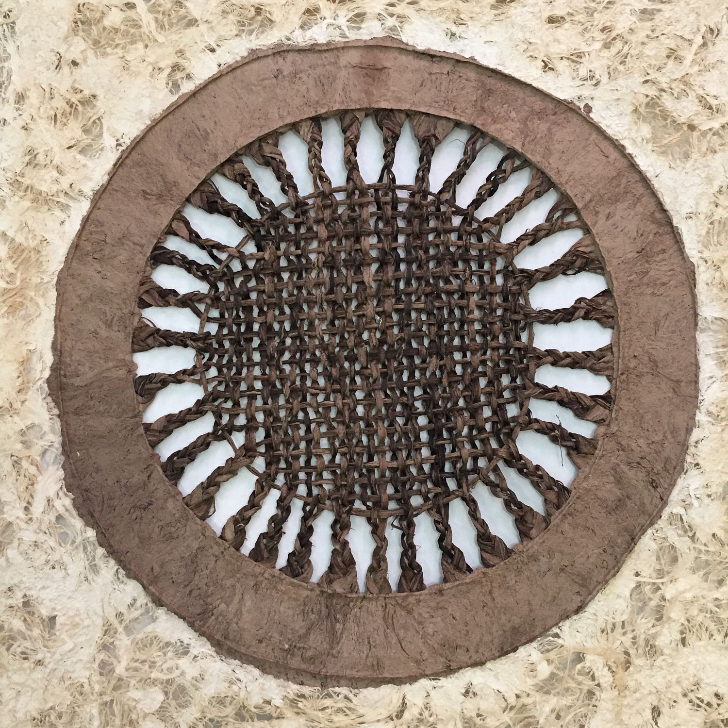 Amate Bark Paper Wall Art with Circle Design
