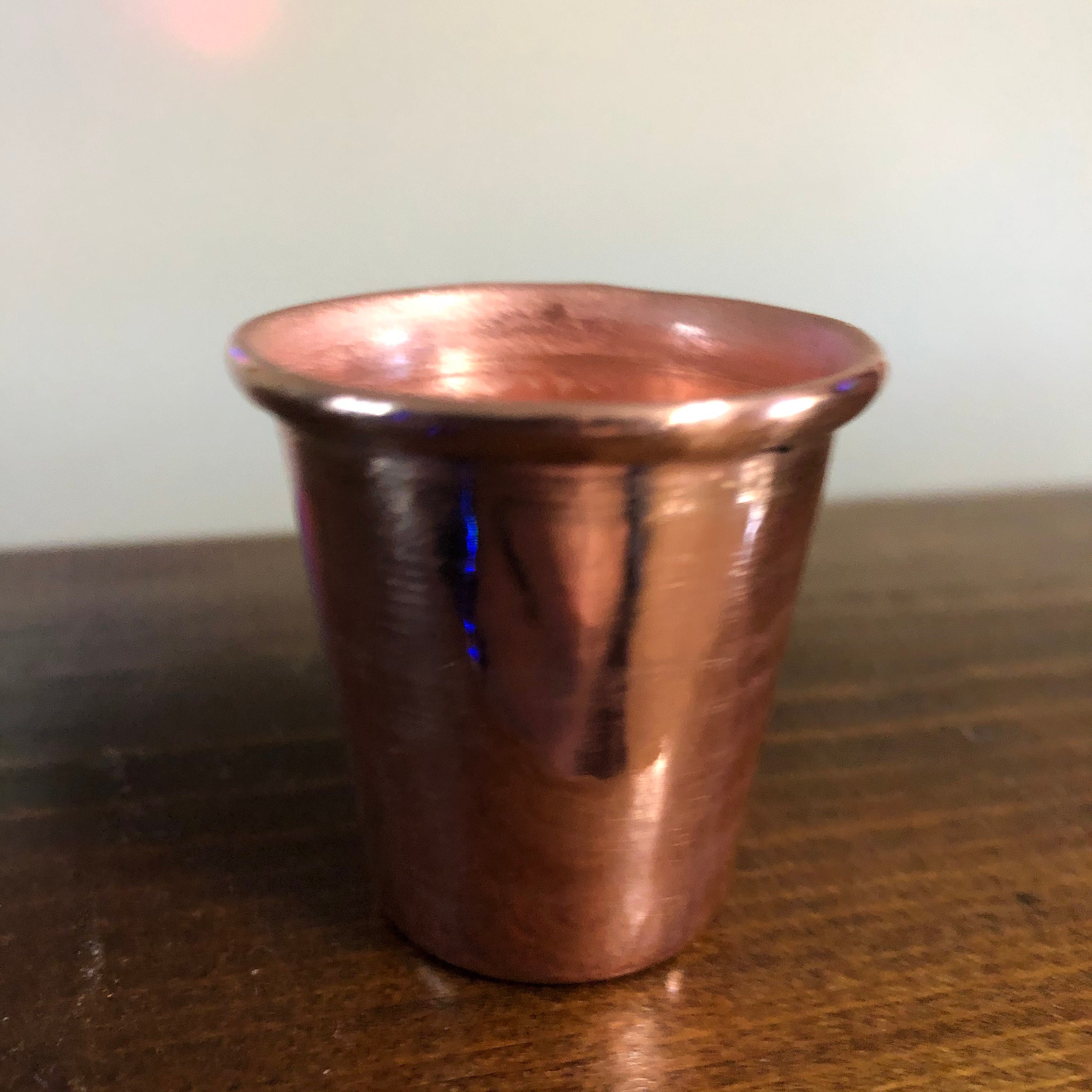 Handcrafted 1oz pure hammered copper shot glass tasting cup
