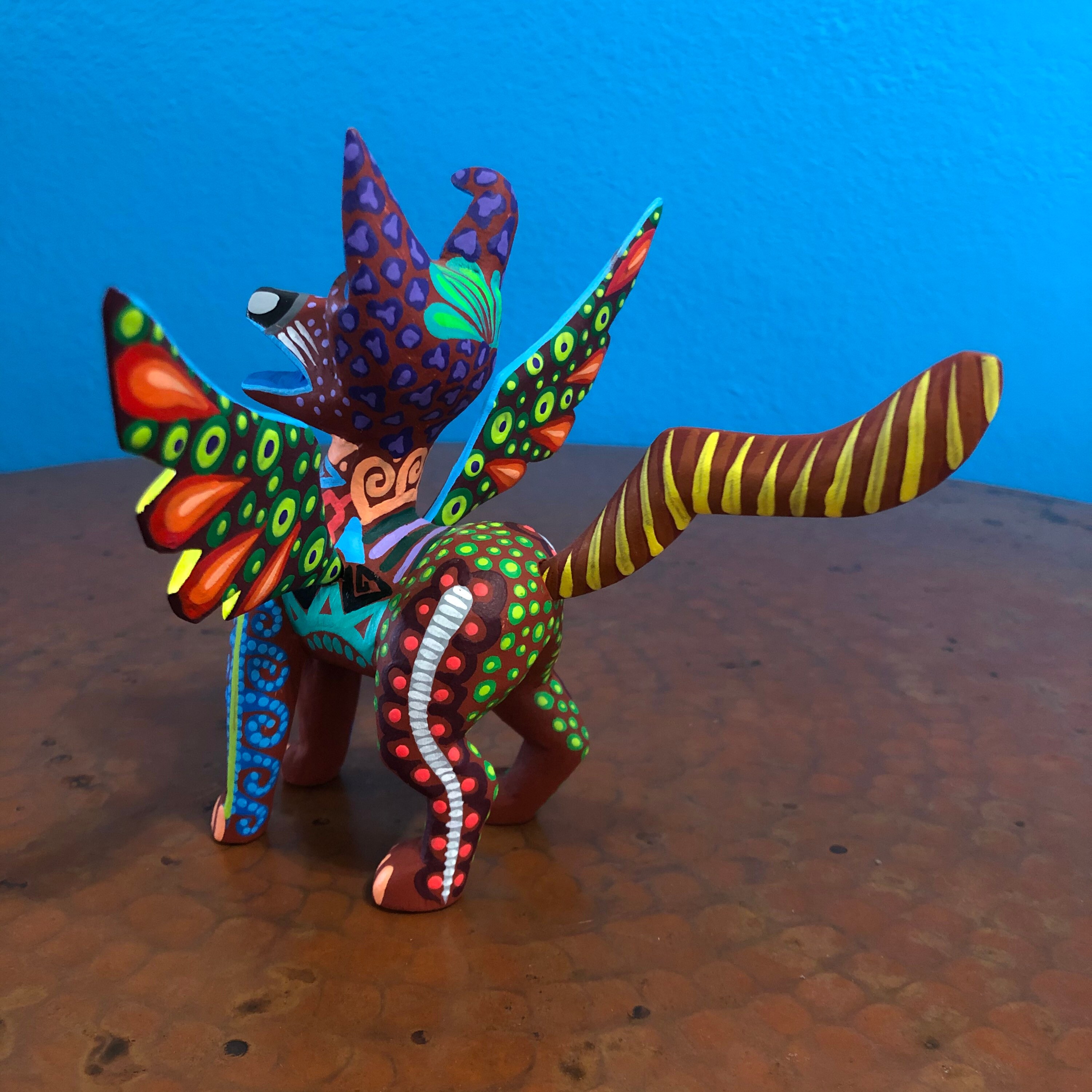 Alebrije Spirit Dog Handcrafted Wood Carving by Zeny Fuentes & Reyna ...