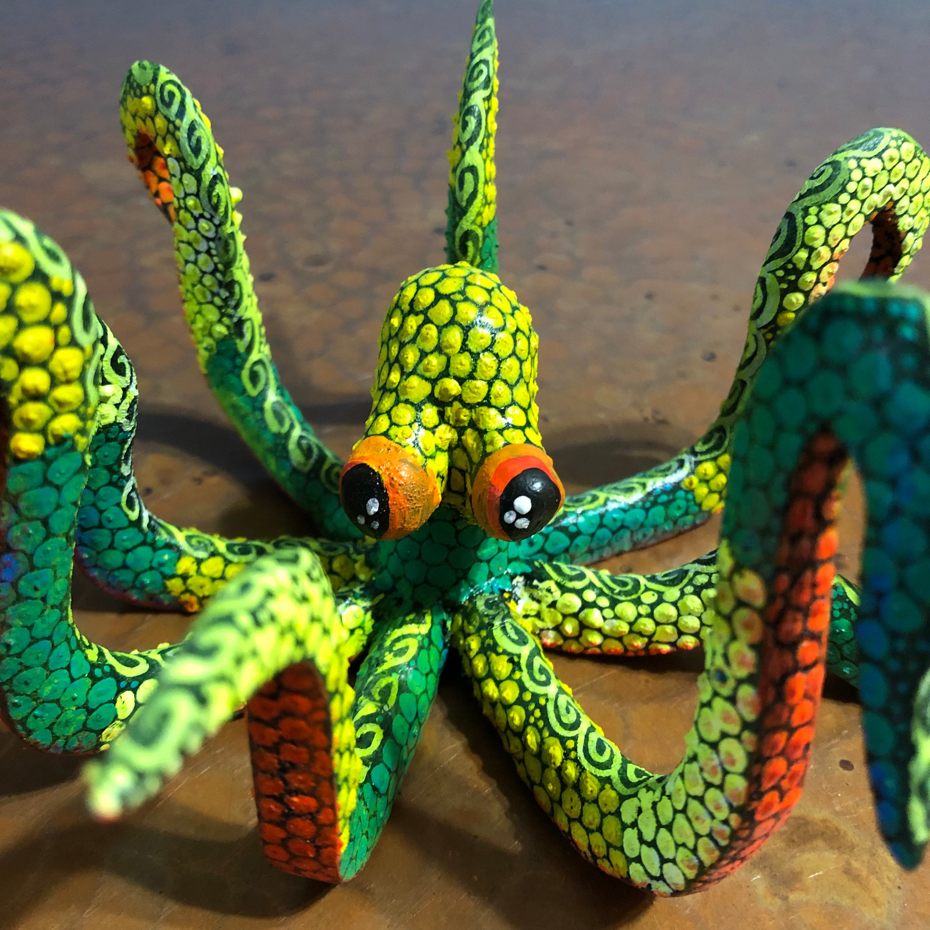 Alebrije Octopus Wood Carving by Esperanza Martinez from Oaxaca, Mexico.