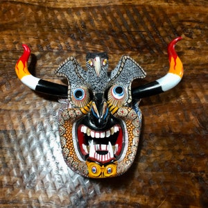 Large Mexican Decorative Indigenous Diablo Wall Mask. - Etsy