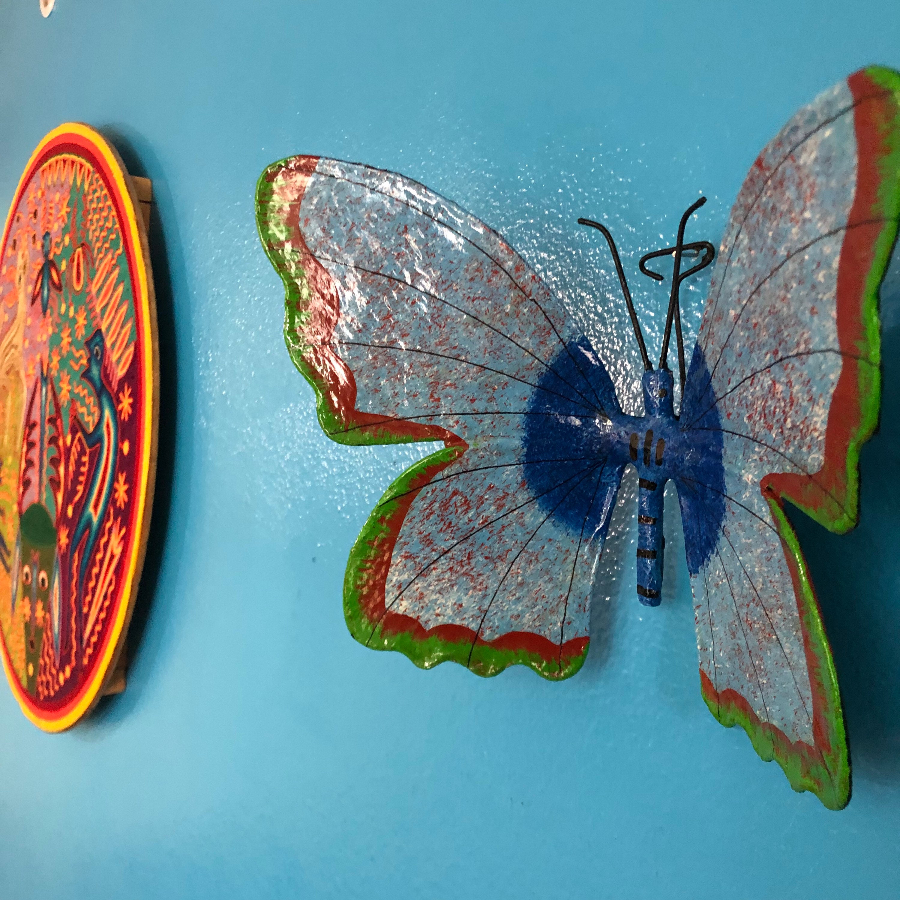 Large Paper Maché Butterfly Wall Ornament from Izamal, Yucatán, Mexico