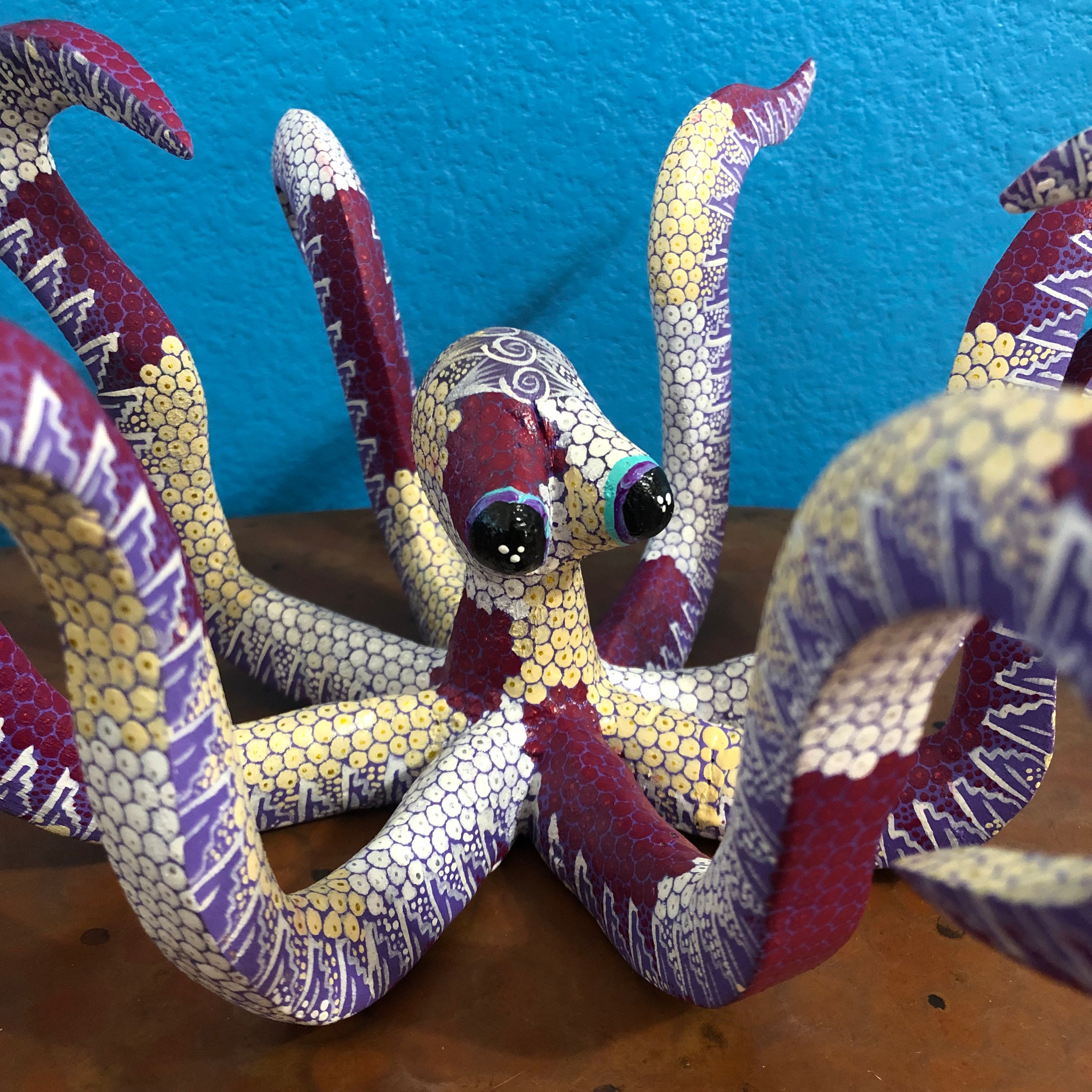 Alebrije Octopus Wood Carving by Esperanza Martinez from Oaxaca, Mexico.