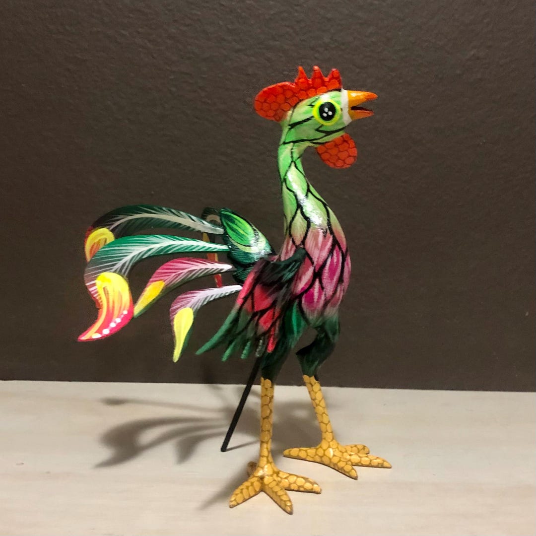 Alebrije Rooster Wood Carving by Esperanza Martinez From Oaxaca, Mexico ...