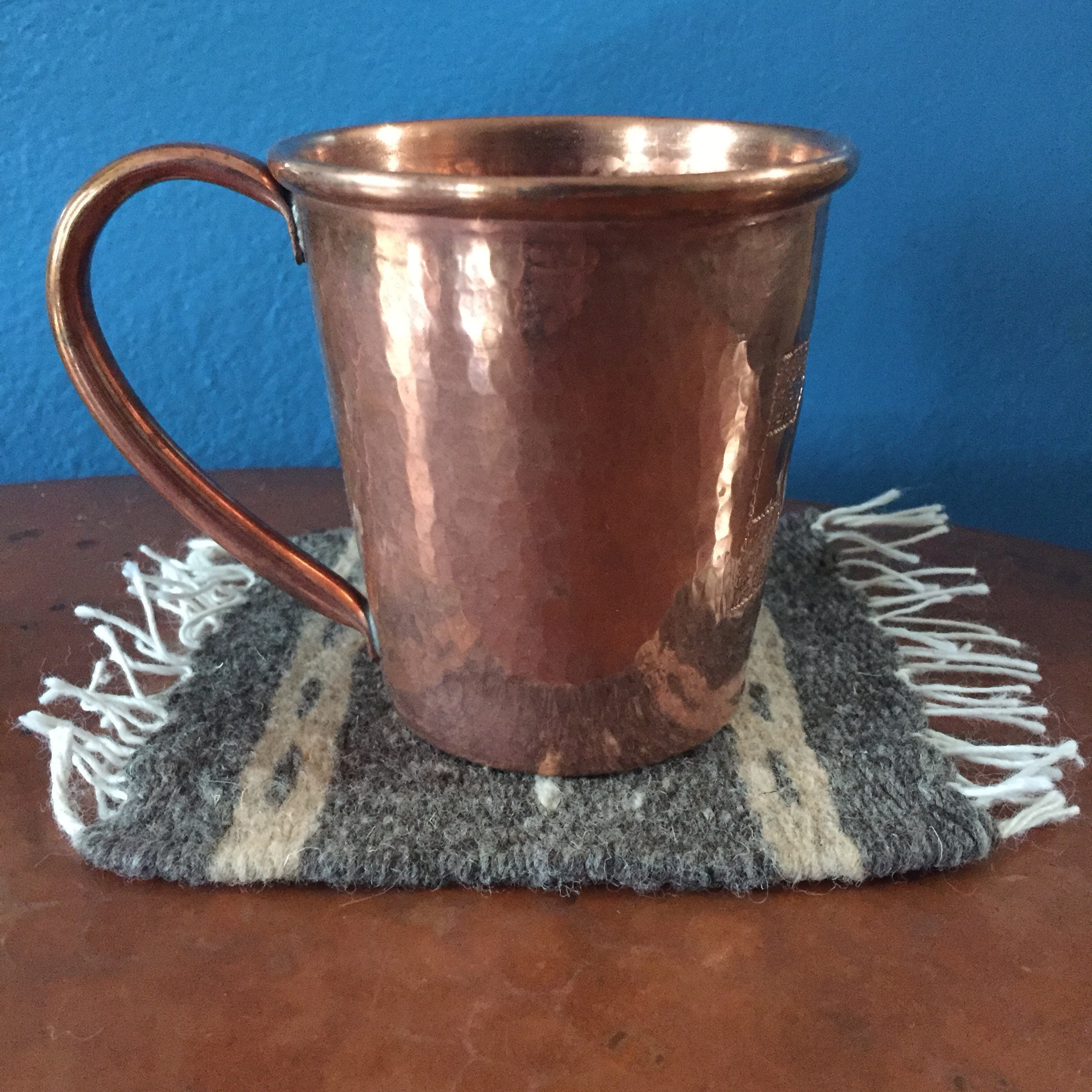 Zapotec hand woven merino wool coaster (5 1/2 x 5)