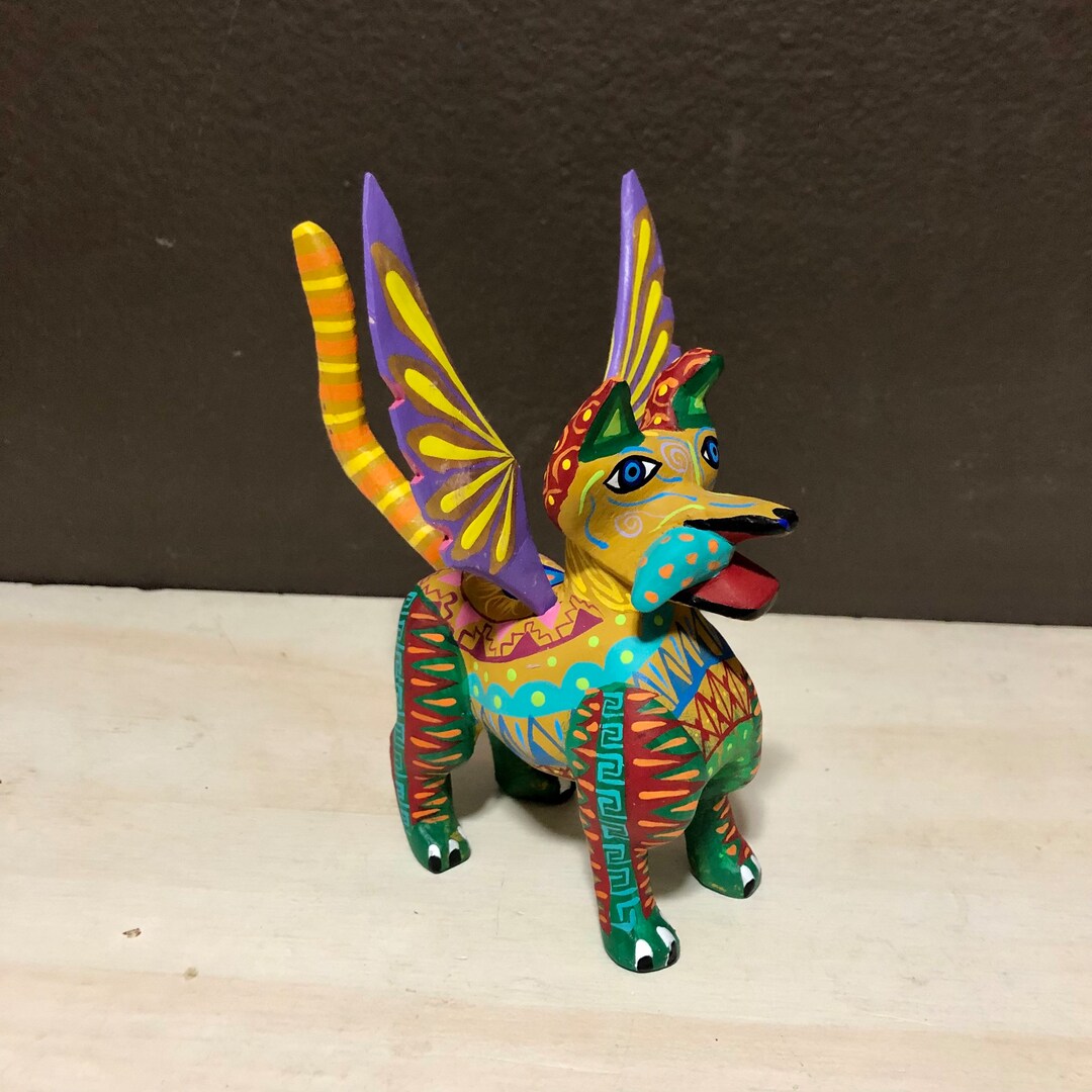 Alebrije Spirit Dog Handcrafted Wood Carving by Zeny Fuentes & Reyna ...