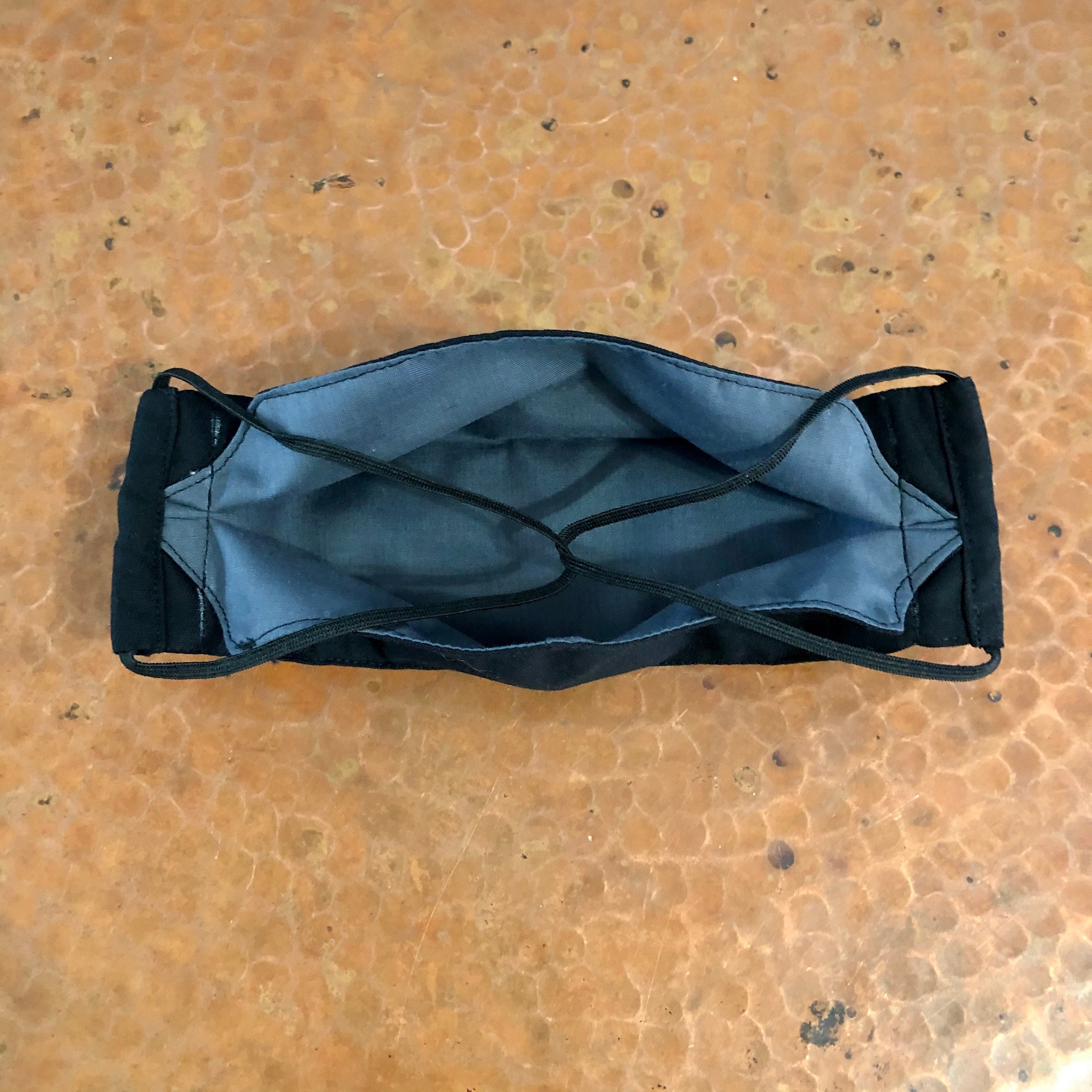 Colombian Face Mask with Traditional Kuna Mola Art Design - black.