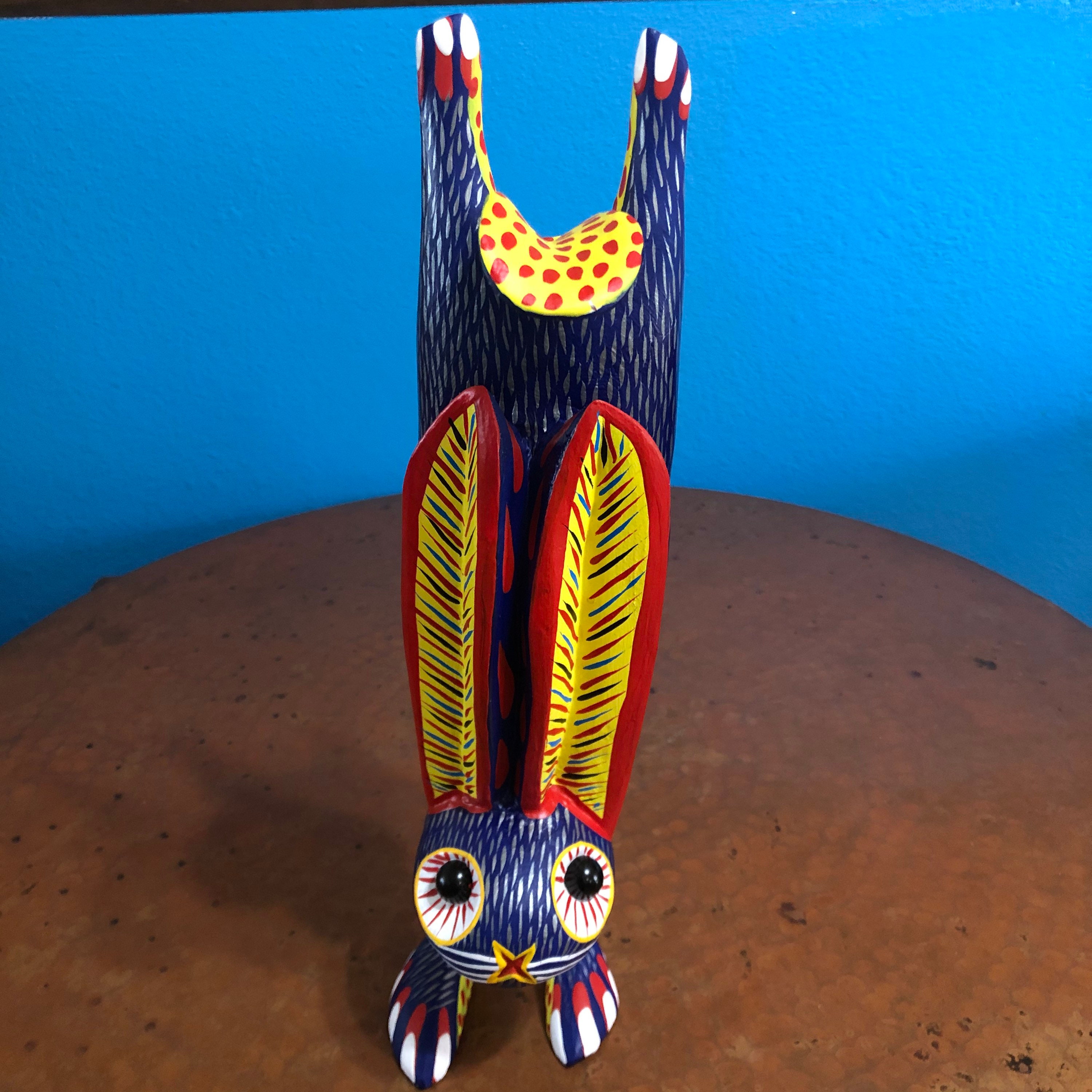 Alebrije Rabbit Wood Carving by Esperanza Martinez from Oaxaca, Mexico.
