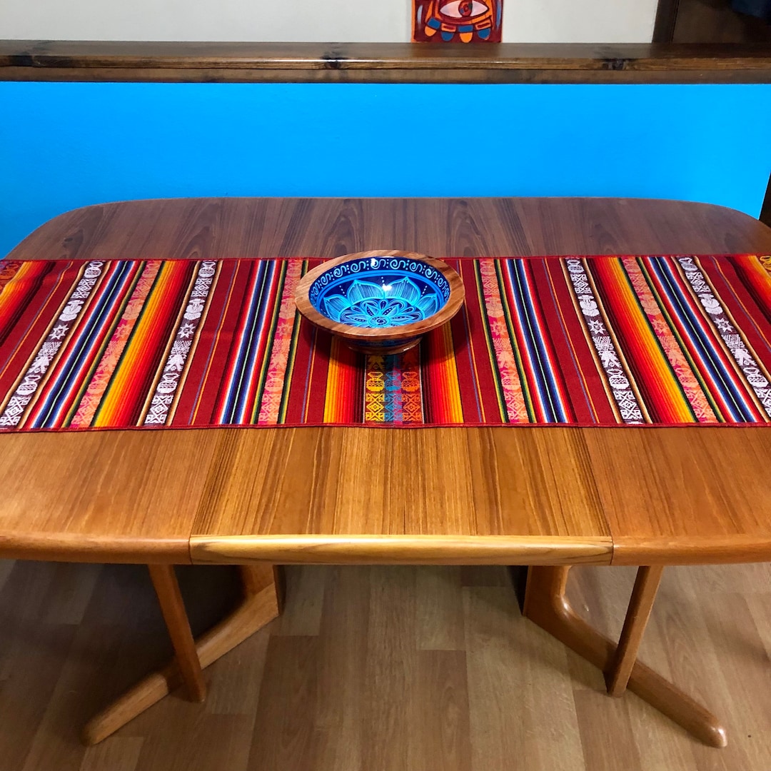 Woven Cotton Table Runner From Otavalo, Ecuador- 64” X 20” - Etsy