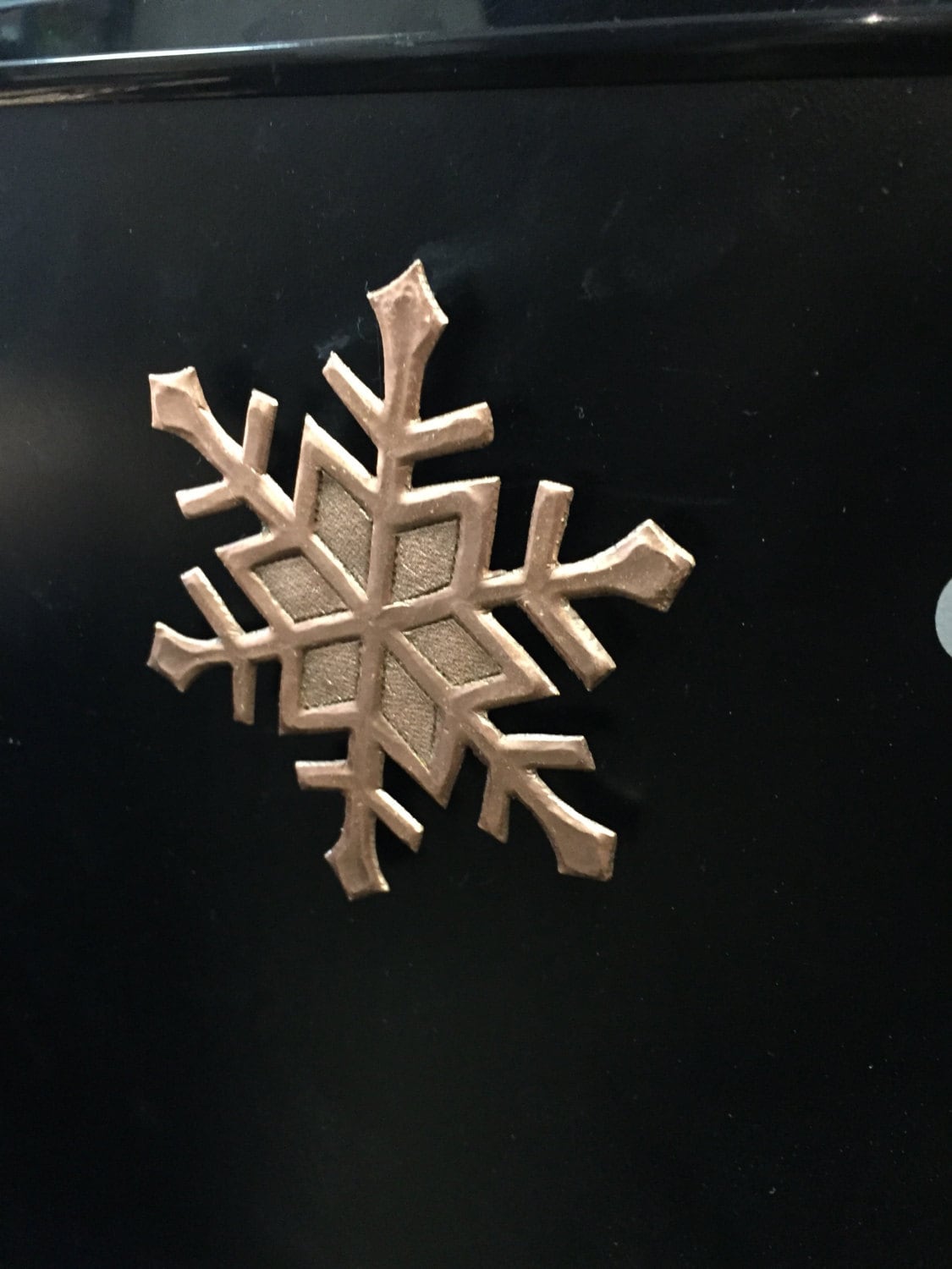 Handcrafted Pure Hammered Copper Snowflake Fridge Magnet