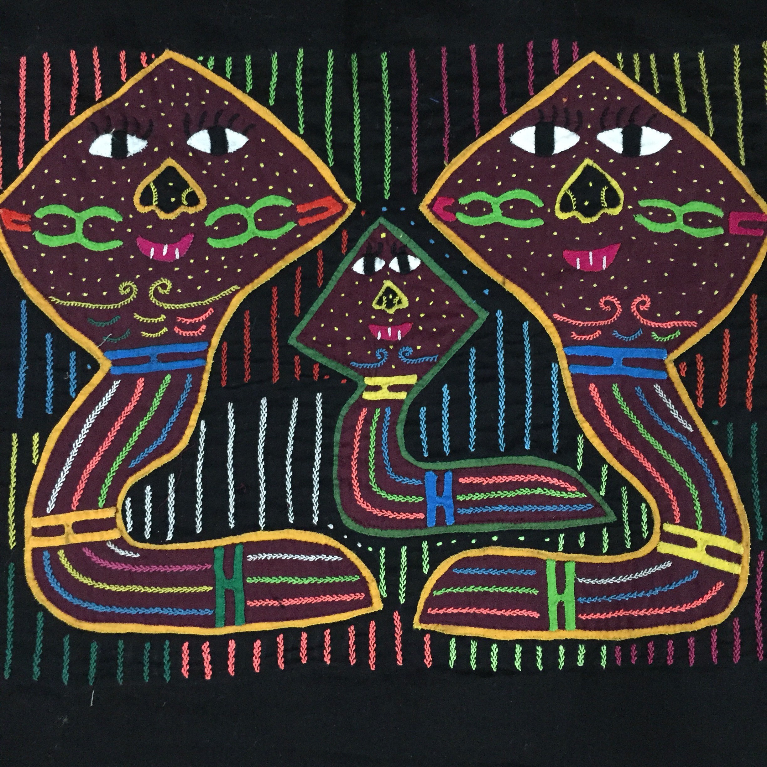 Hand Stitched Kuna Mola Art (approx. 15 x 13)