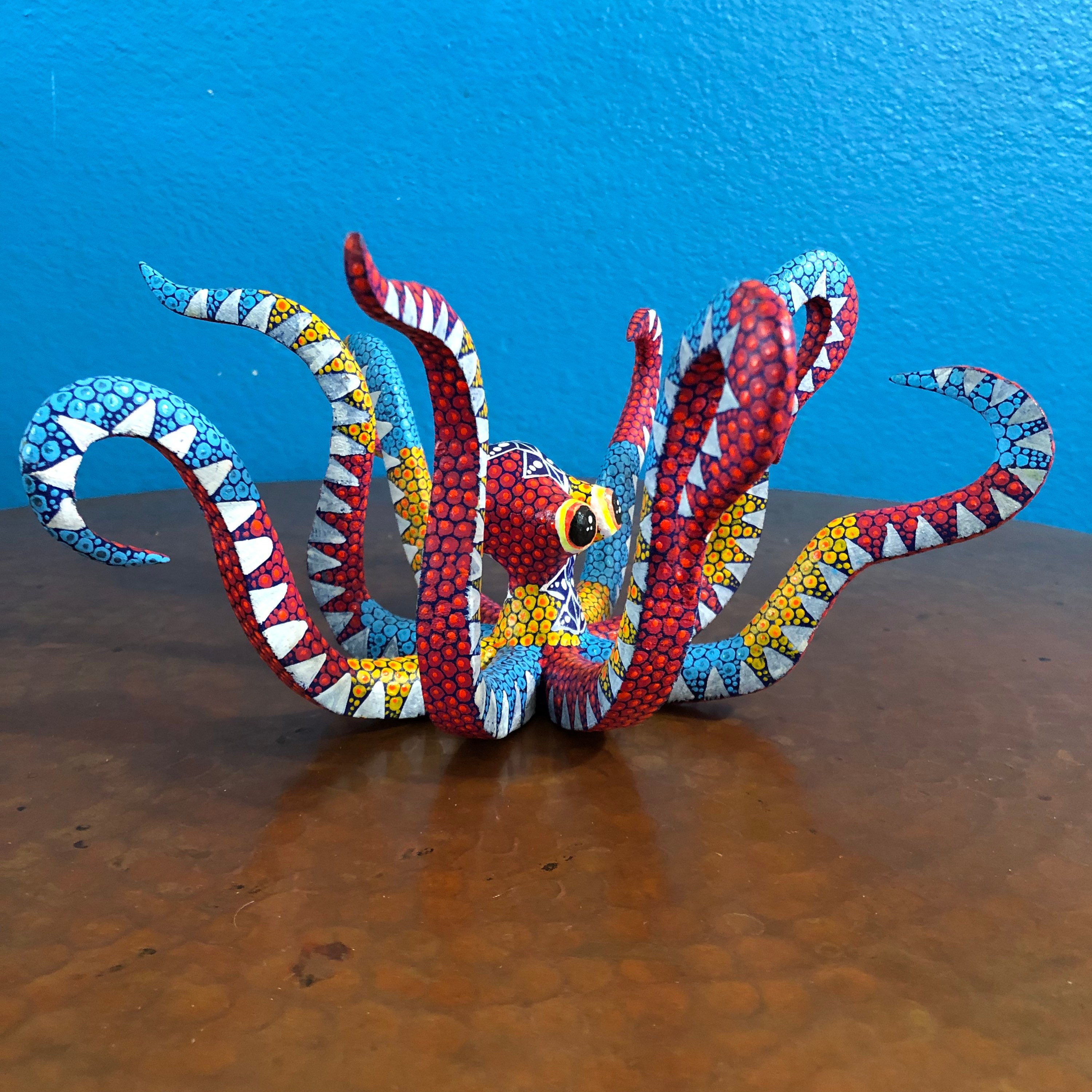 Alebrije Octopus Wood Carving by Esperanza Martinez from Oaxaca, Mexico.