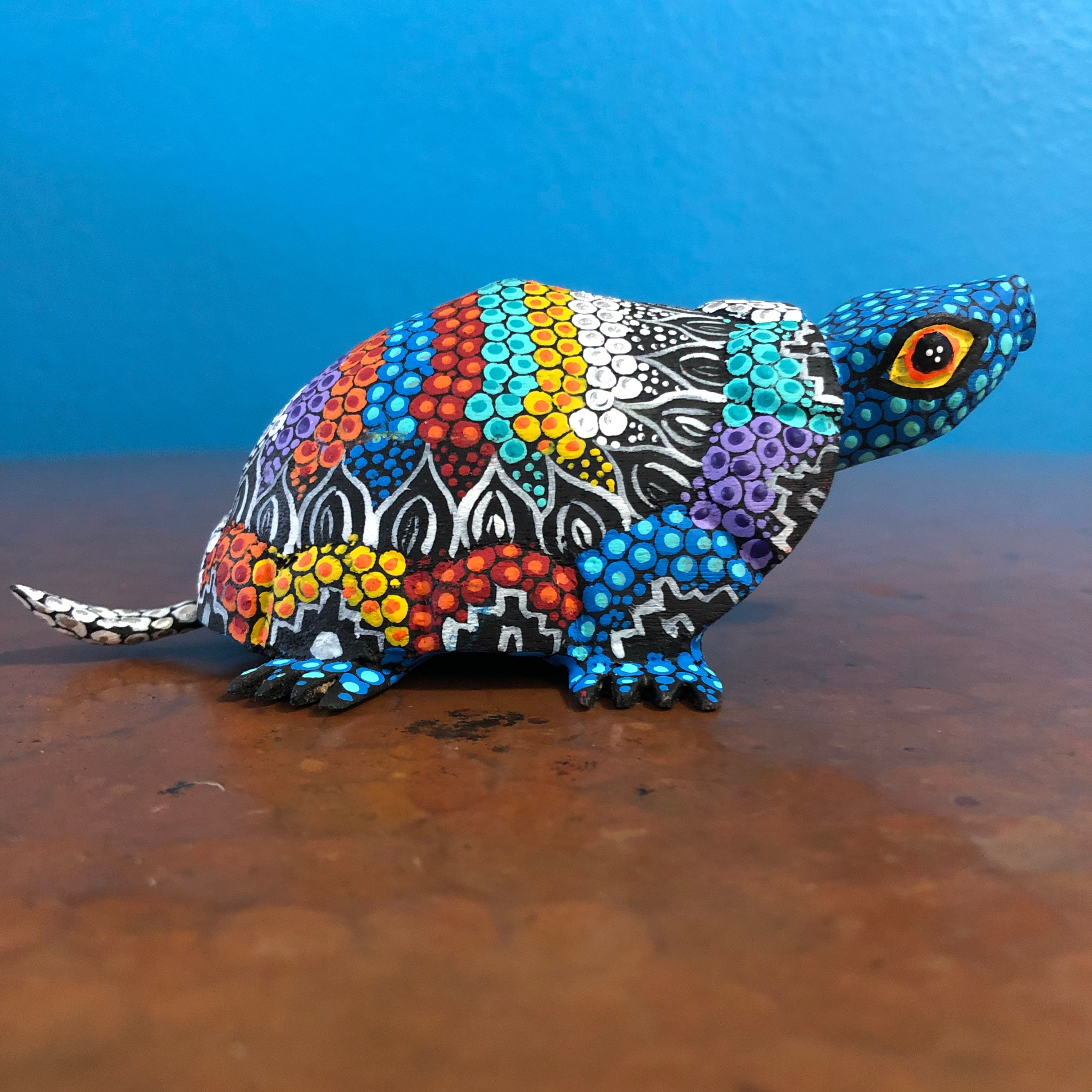 Alebrije Turtle Wood Carving by Esperanza Martinez from Oaxaca, Mexico.