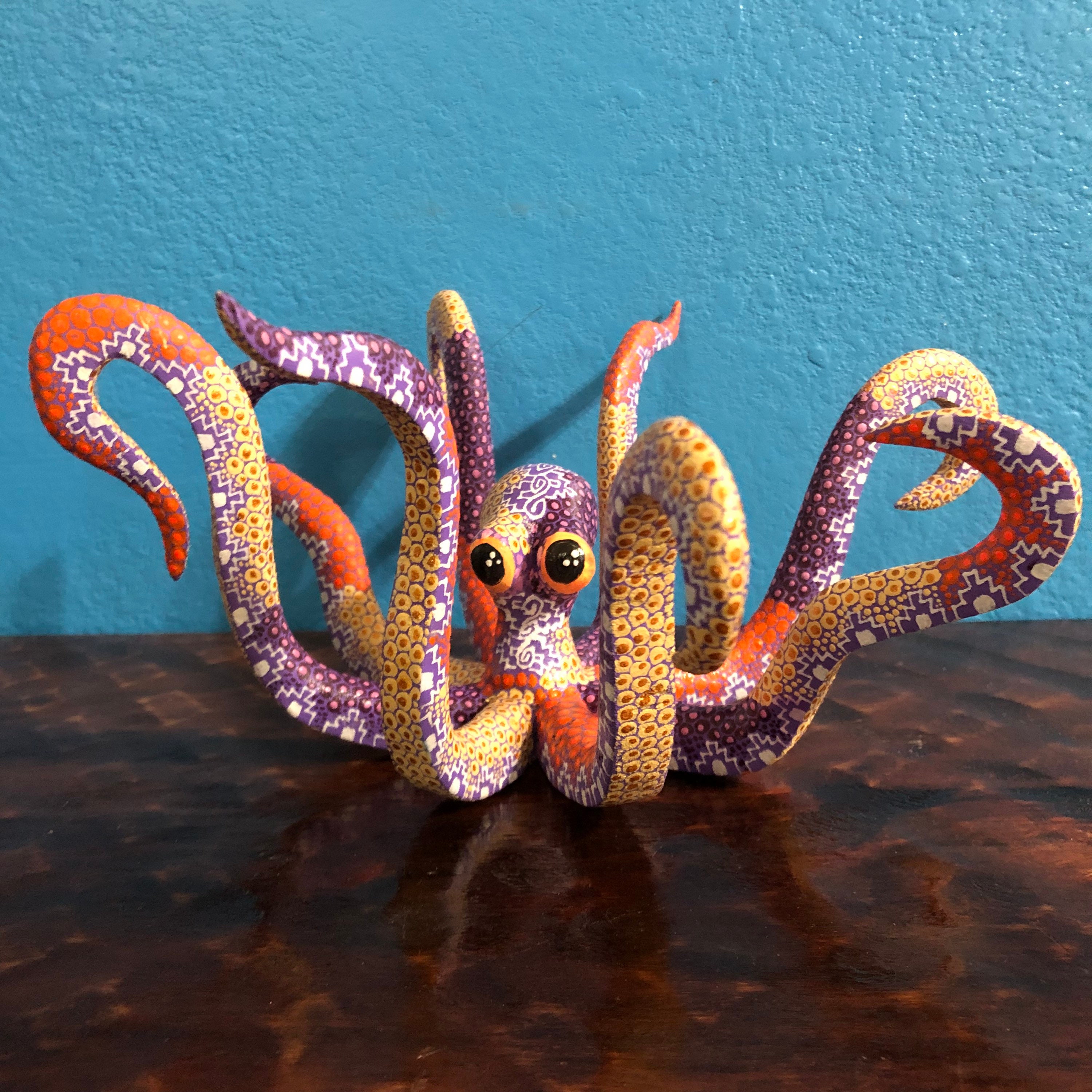 Alebrije Octopus Wood Carving by Esperanza Martinez from Oaxaca, Mexico.