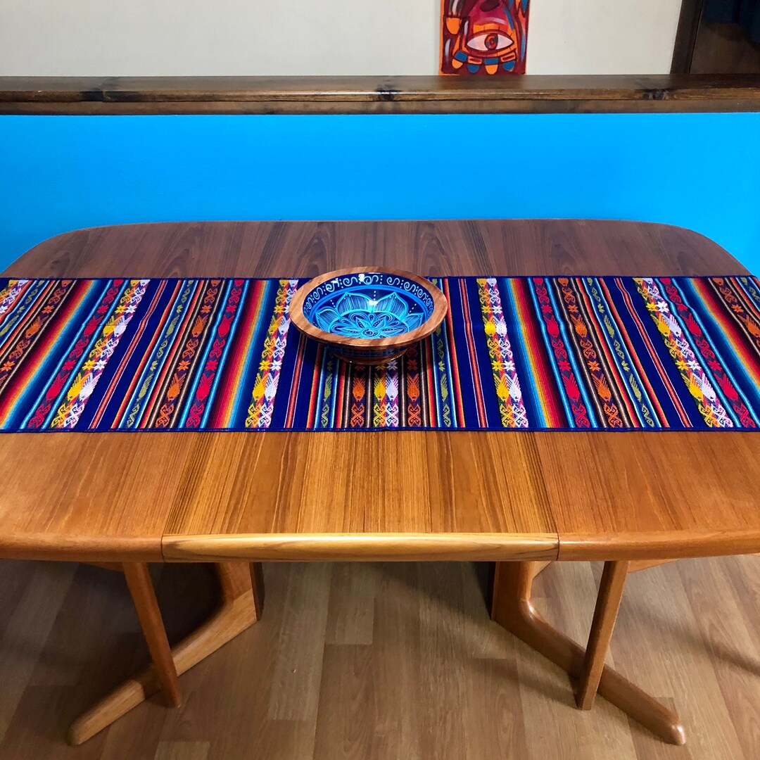 Woven Cotton Table Runner From Otavalo, Ecuador- 64” X 20” - Etsy