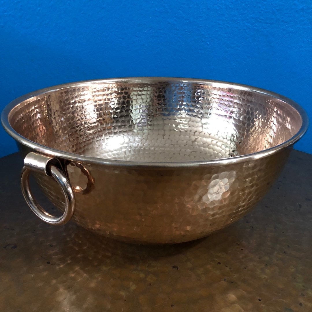 12" Diameter Handcrafted Hammered Copper Mixing Bowl - Etsy