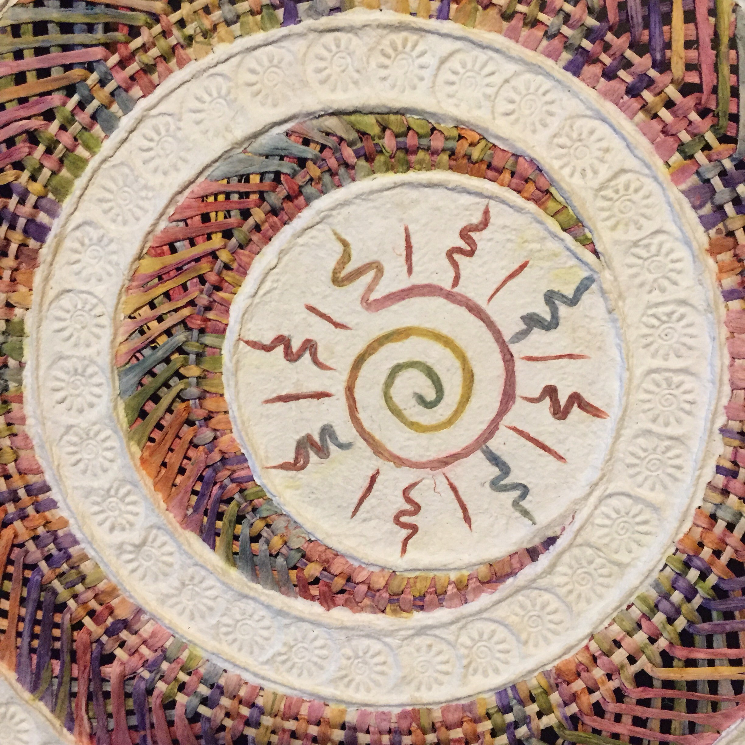 Ámate Paper art with sun and moon design by Efrain Daza (47 x 15 1/2)
