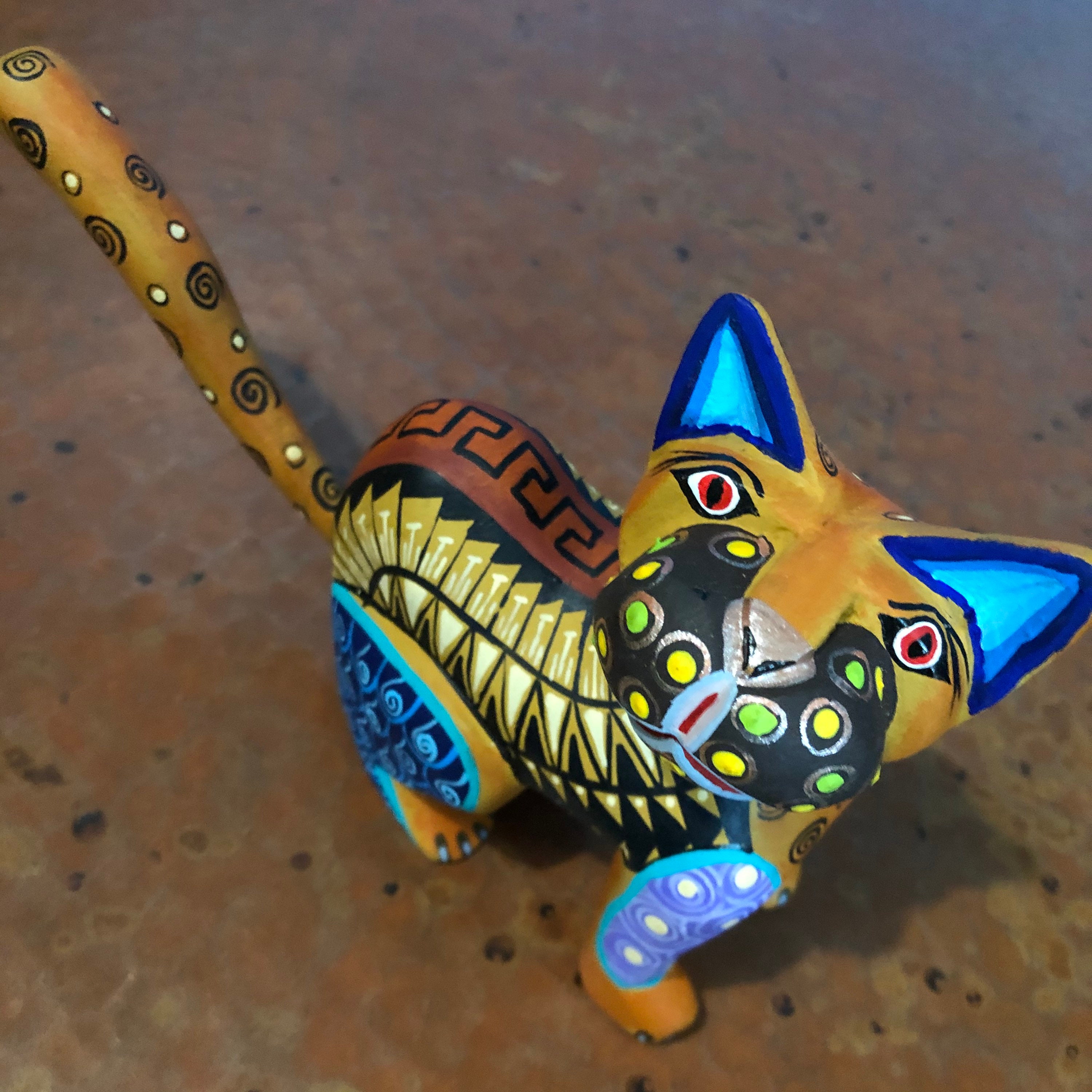 Alebrije Cat Handcrafted Wood Carving by Zeny Fuentes & Reyna Piña from ...