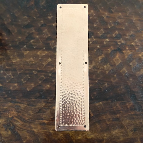 Hammered Copper Door Pull Plate With Brown Patina - Etsy