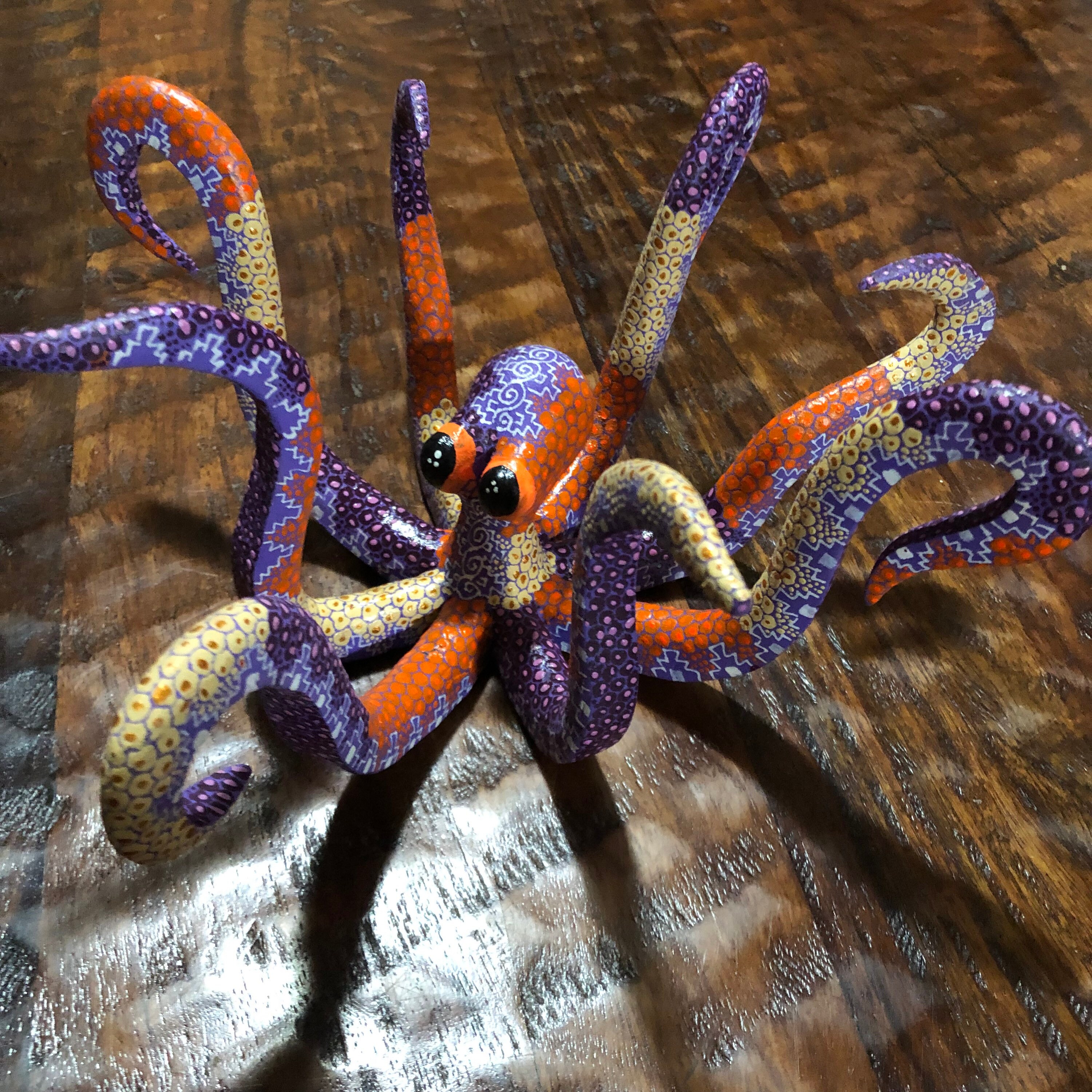 Alebrije Octopus Wood Carving by Esperanza Martinez from Oaxaca, Mexico.