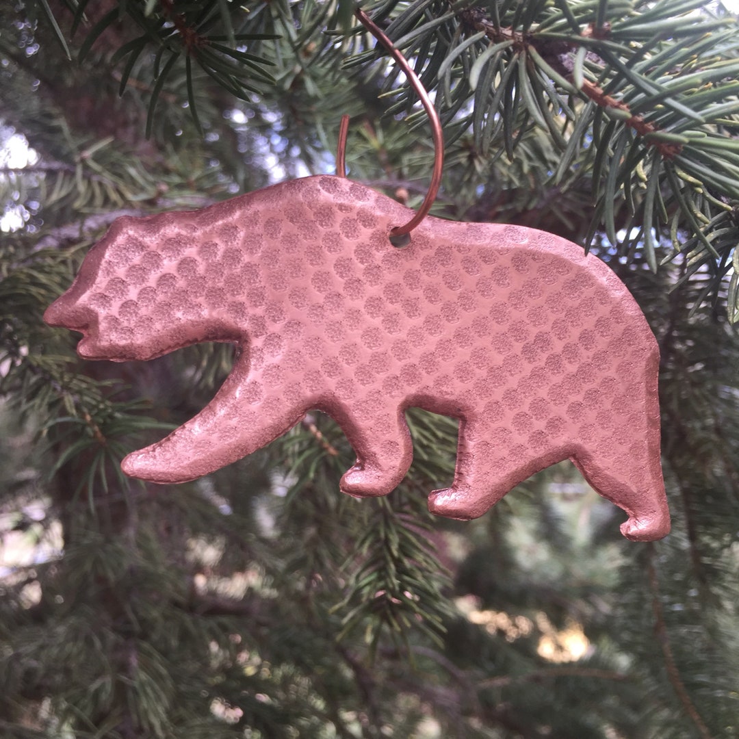 Handcrafted Pure Hammered Copper Bear Christmas Tree Ornament - Etsy