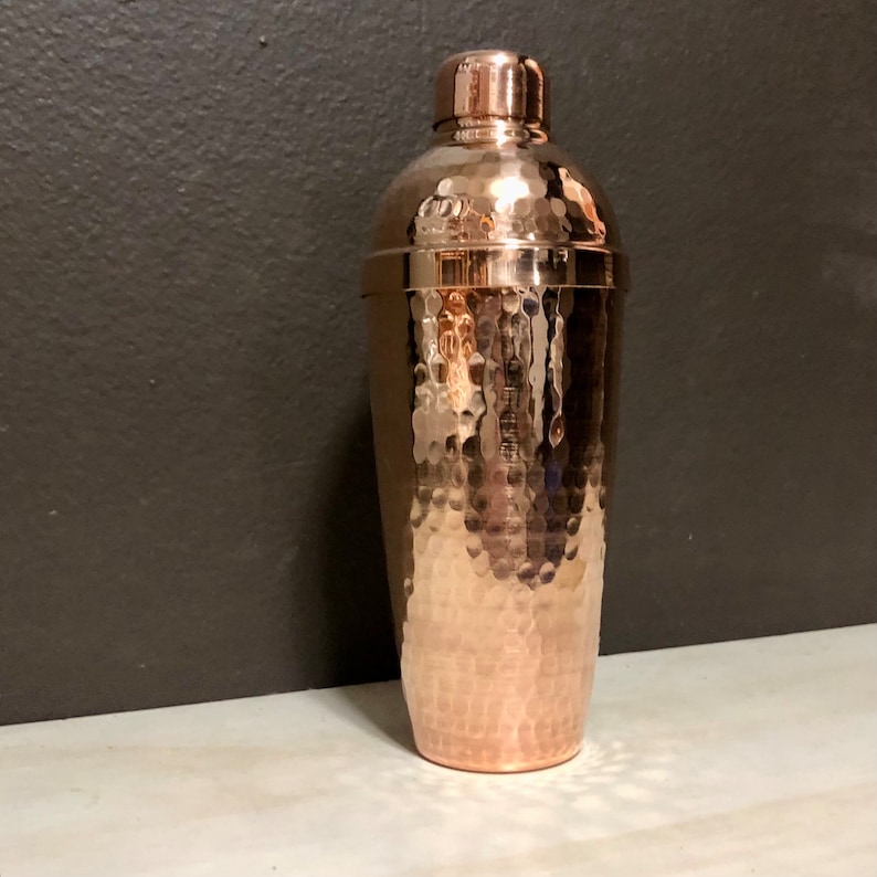 Pure Hammered Copper Cobbler Cocktail Shaker - Etsy