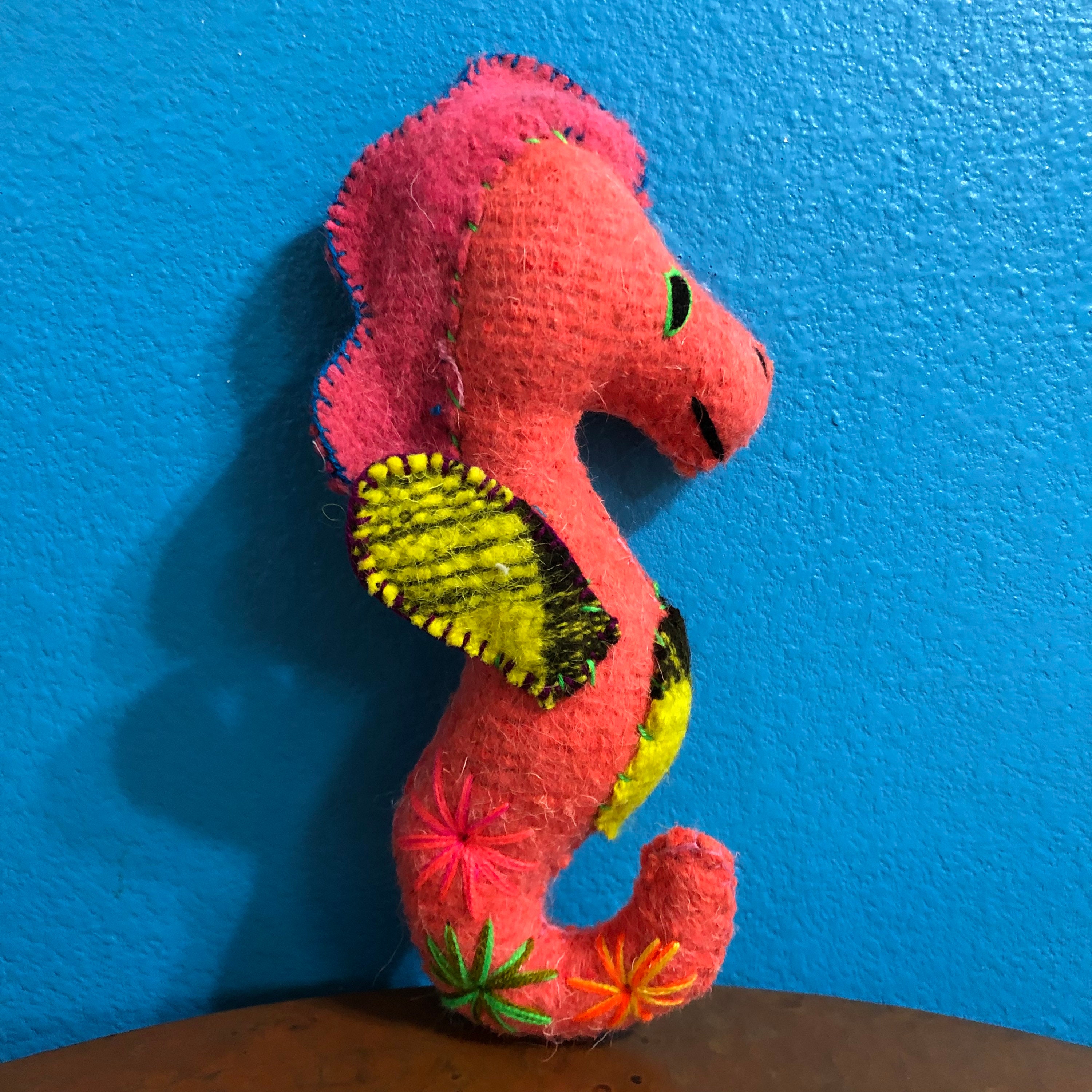 Hand Sewn Stuffed Animal Seahorse Plush Toy