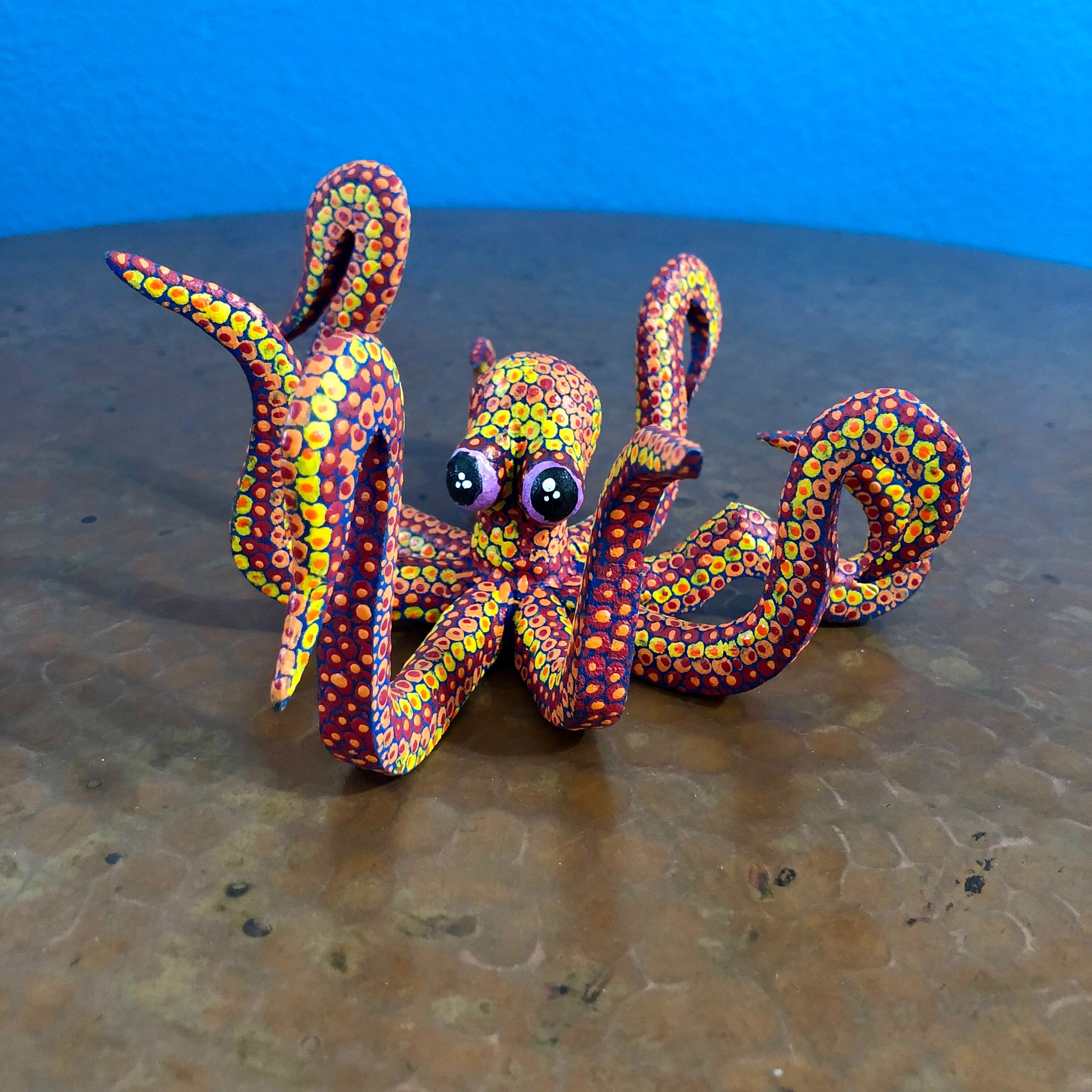 Alebrije Octopus Wood Carving by Esperanza Martinez from Oaxaca, Mexico.