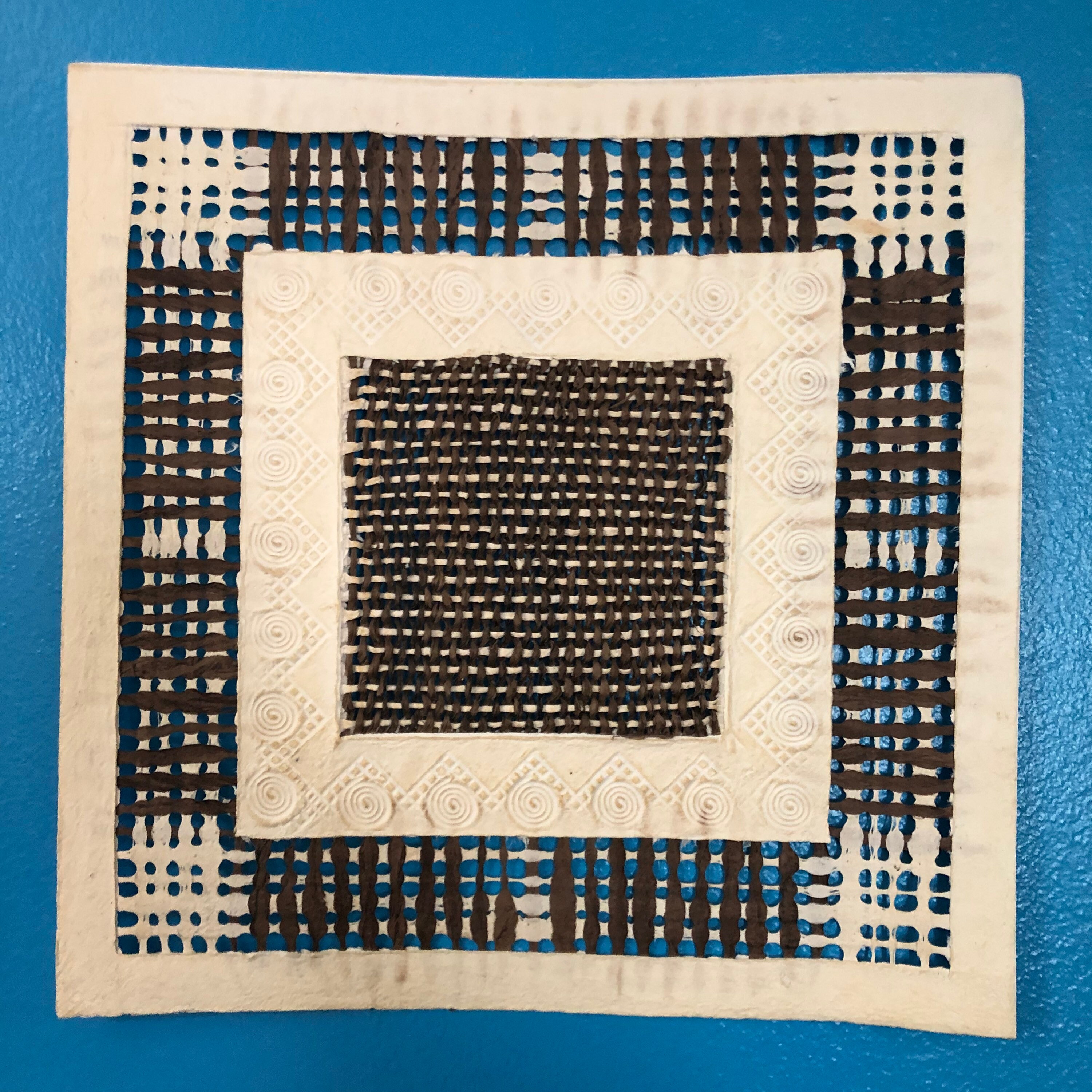 Handmade Amate Paper Wall Art from Mexico (15 1/2” x 15 1/2”)