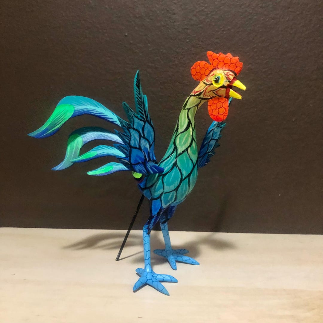 Alebrije Rooster Wood Carving by Esperanza Martinez From Oaxaca, Mexico ...