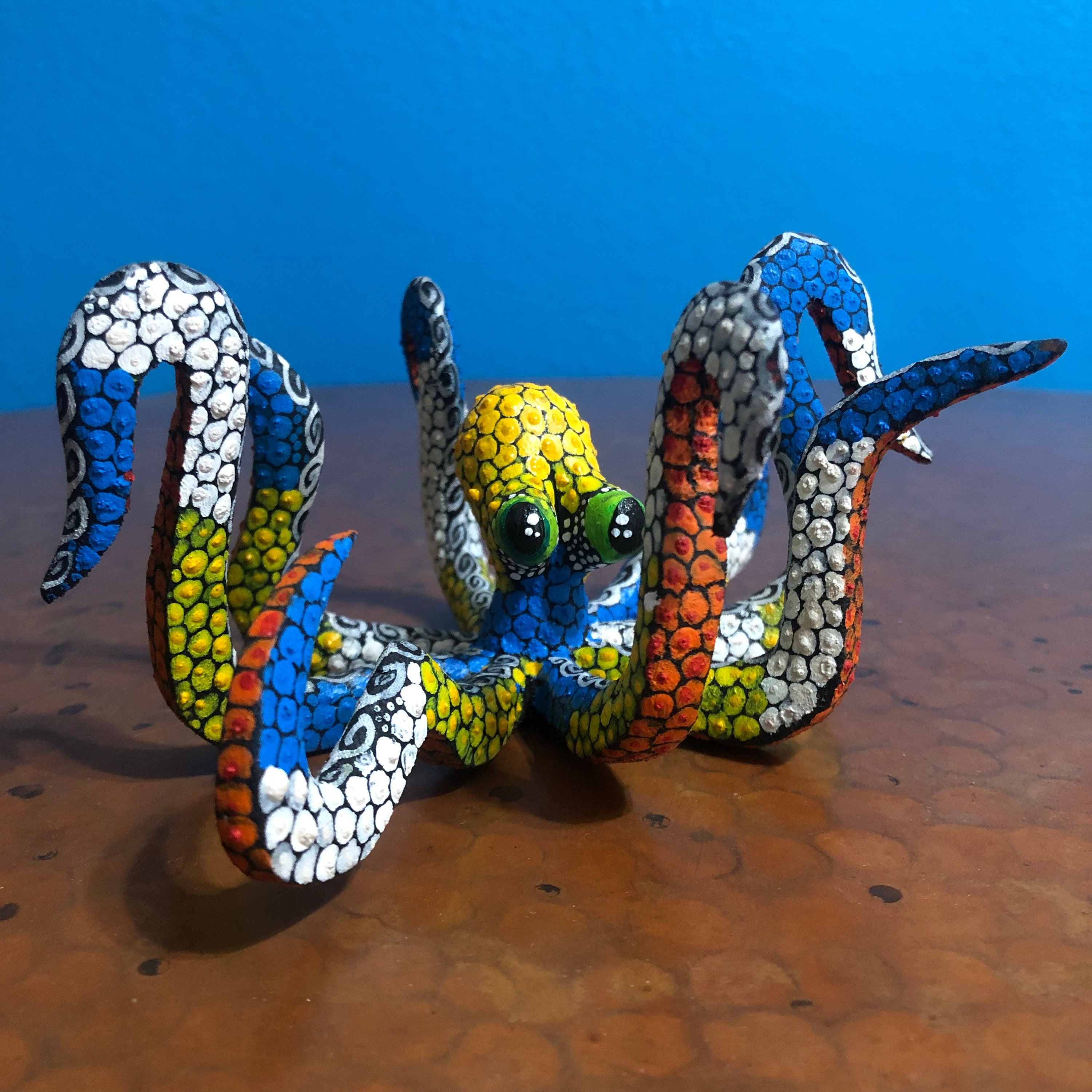 Alebrije Octopus Wood Carving by Esperanza Martinez from Oaxaca, Mexico.
