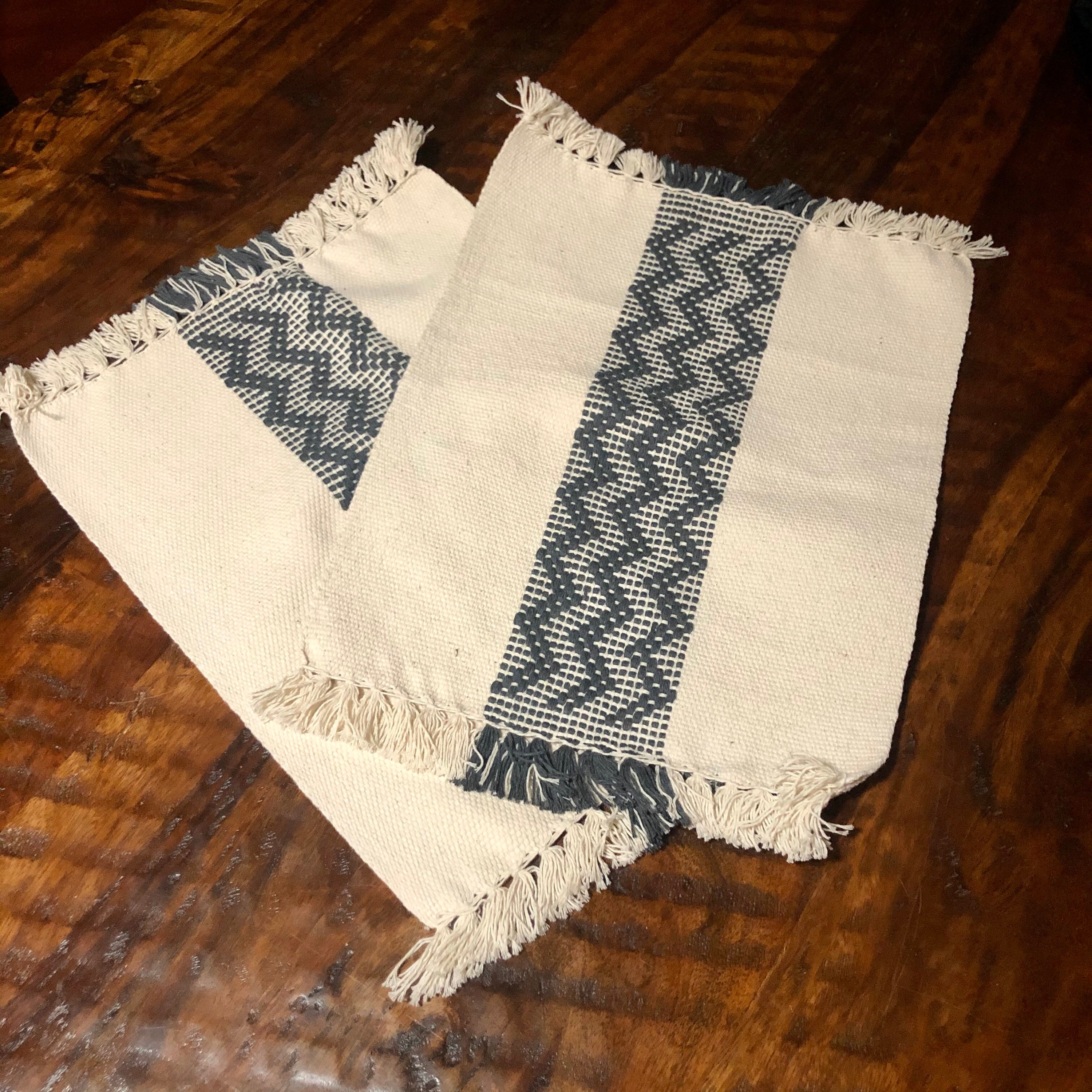 Handwoven Zapotec cotton placemats - (set of 2) - approx. 18” x 14” (w x h)