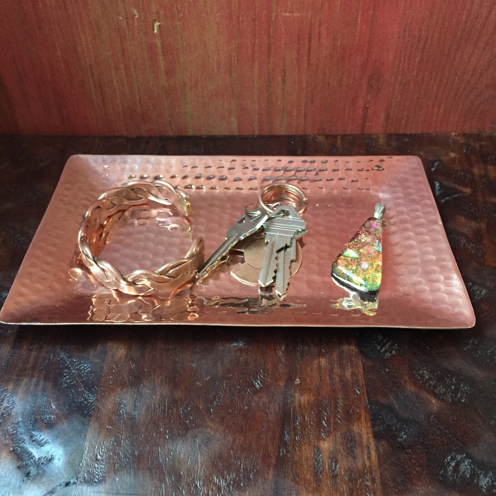 Pure Hammered Copper Valet Tray - 8" X 5" - Etsy
