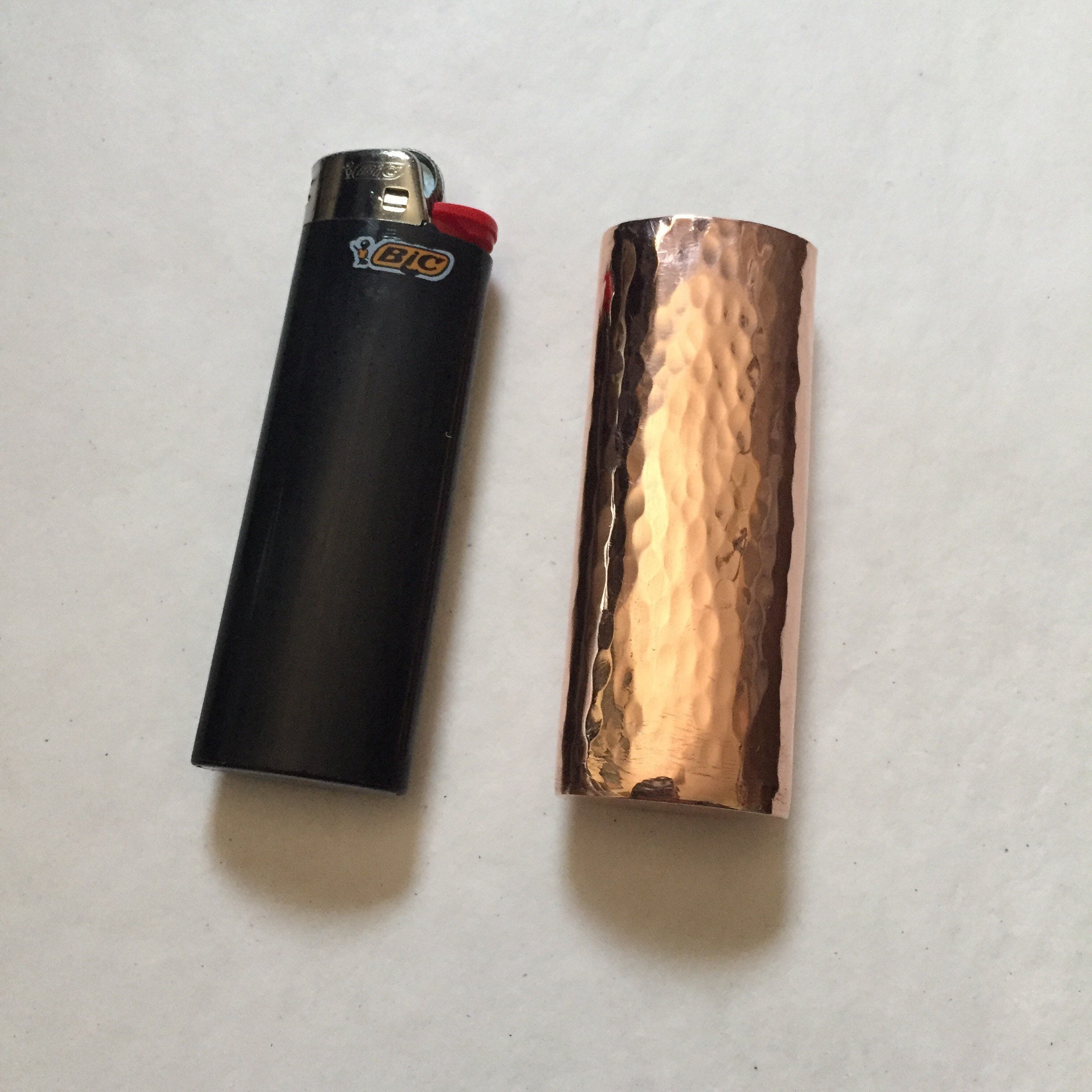 Handcrafted Pure Copper Lighter Cover with Light Hammered Texture