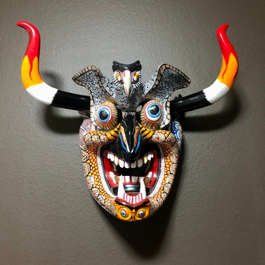 Large Mexican Decorative Indigenous Diablo Wall Mask. - Etsy